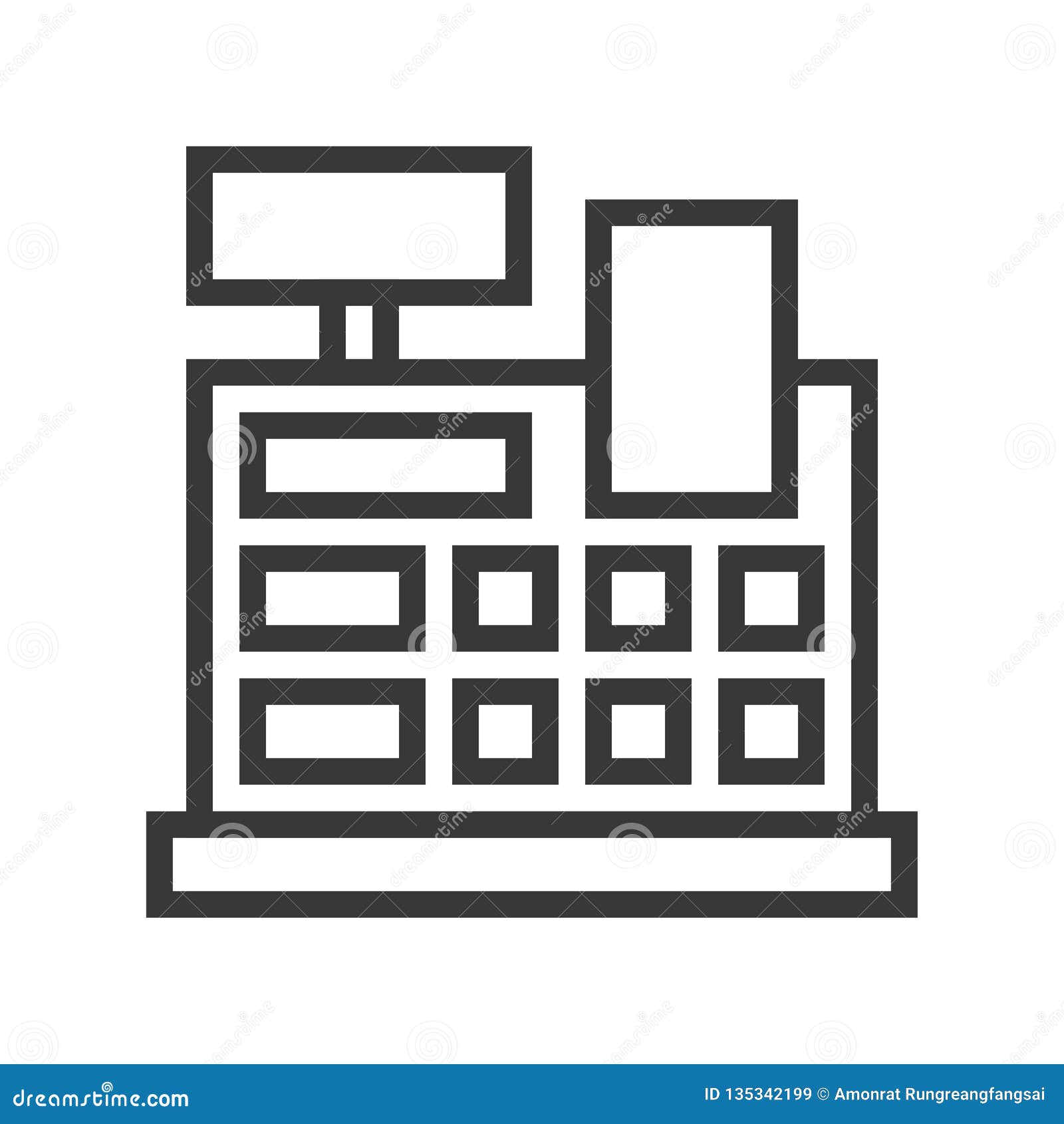 Billing Machine Vector, Online Shopping Line Style Icon Editable ...