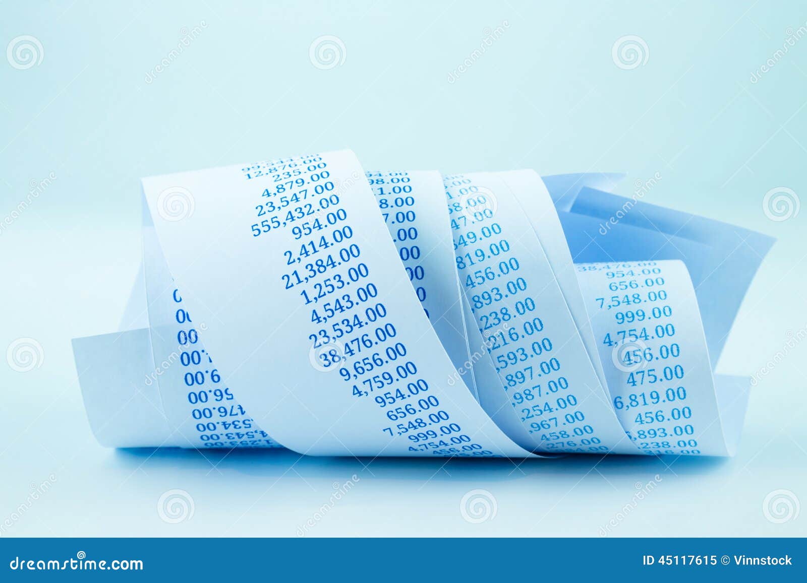 Billing Paper Rolls in Blue Tone Stock Image - Image of printout, blue ...