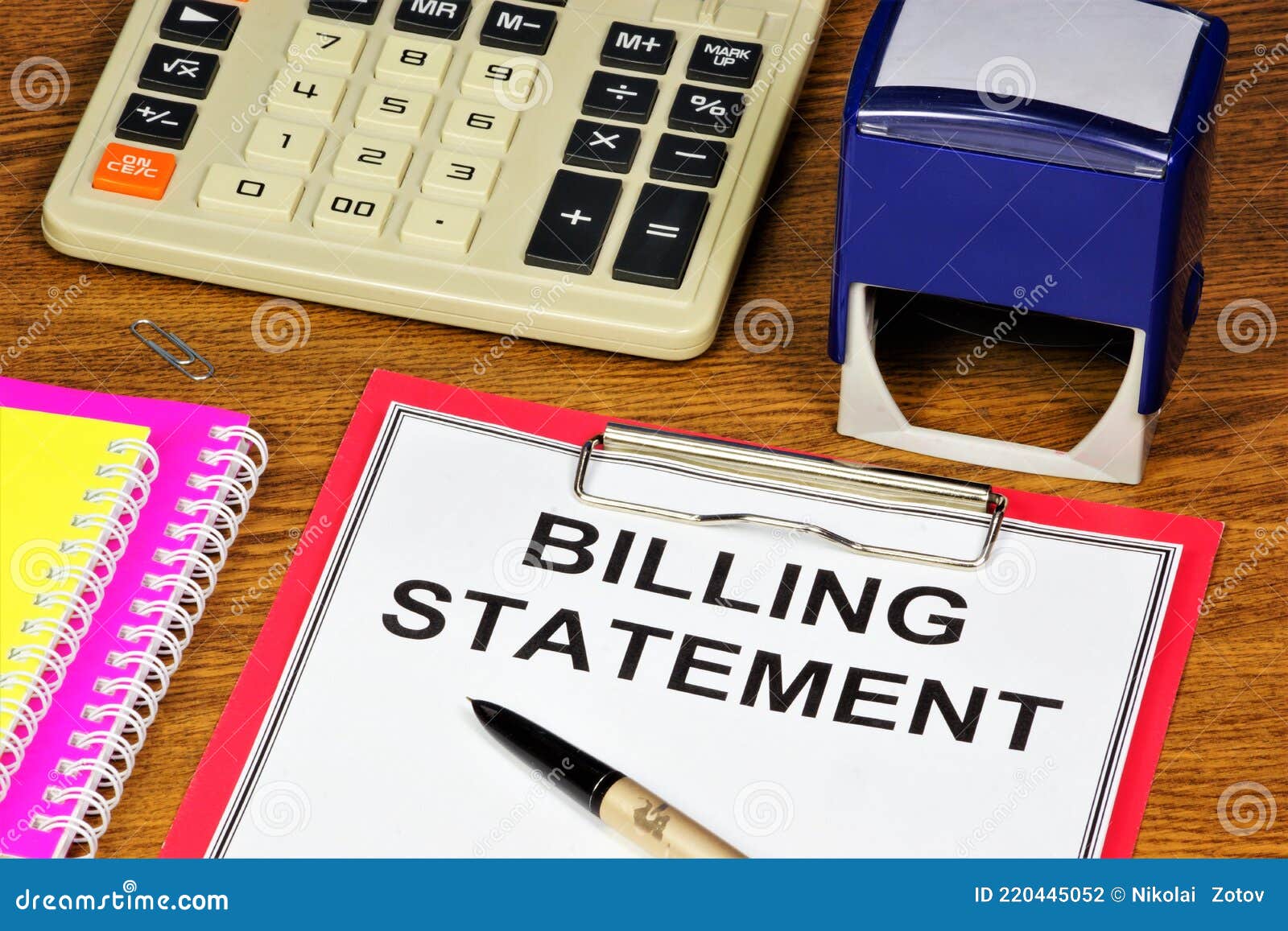 Billing Statement. the Text Label in the Folder Stock Photo - Image of ...