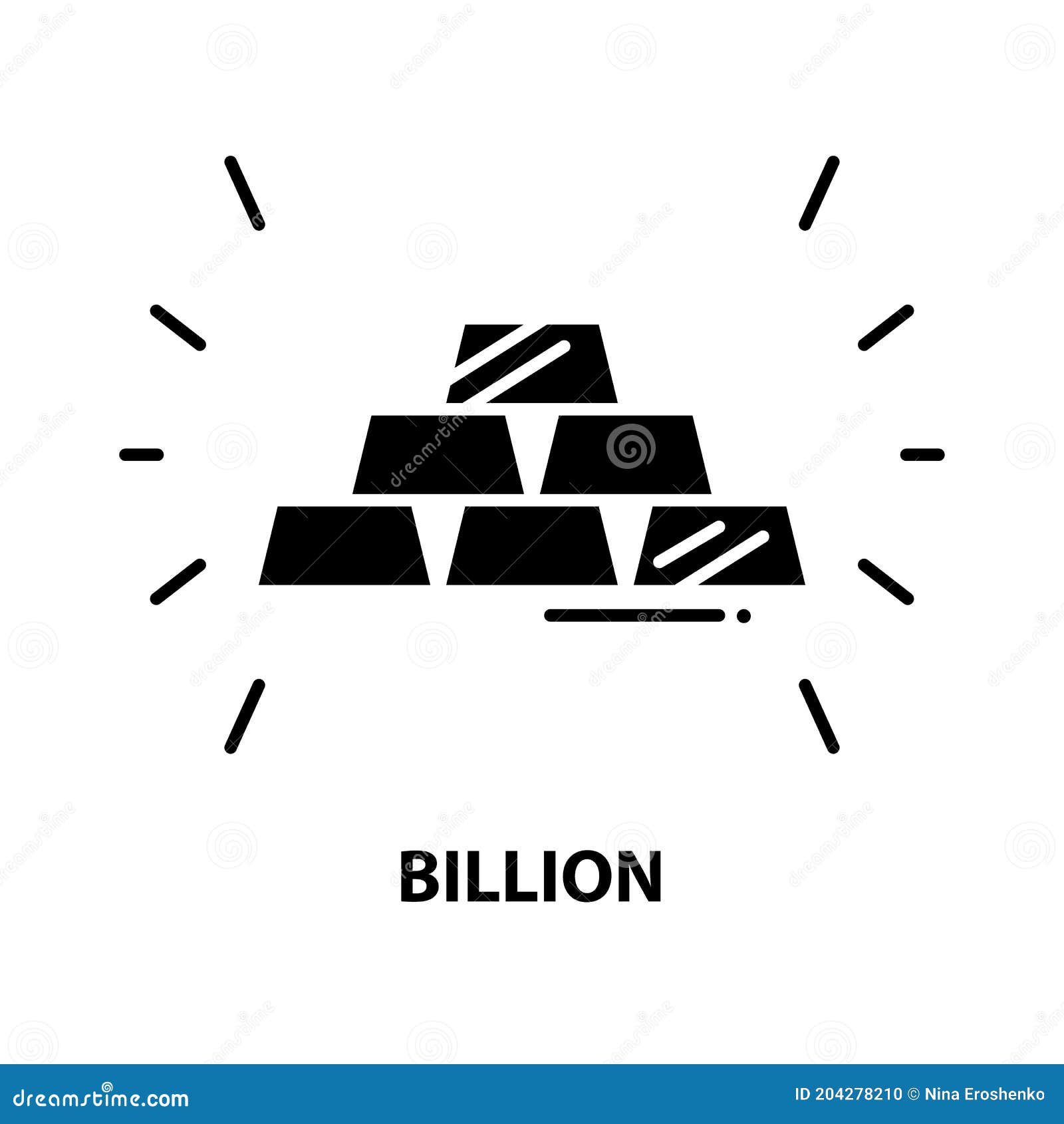 BILLION. Concept With People, Letters And Icons. Flat Vector ...