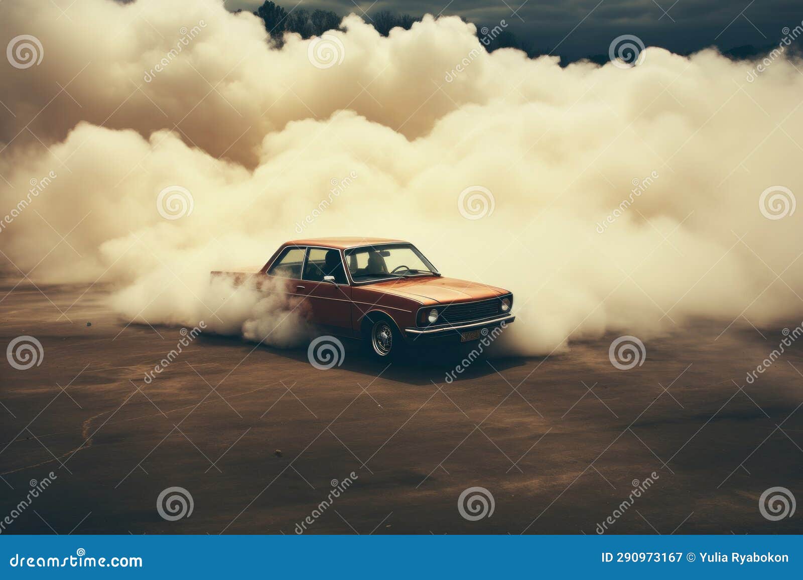 Billowing Car Drifting Smoke. Generate Ai Stock Image - Image of ...