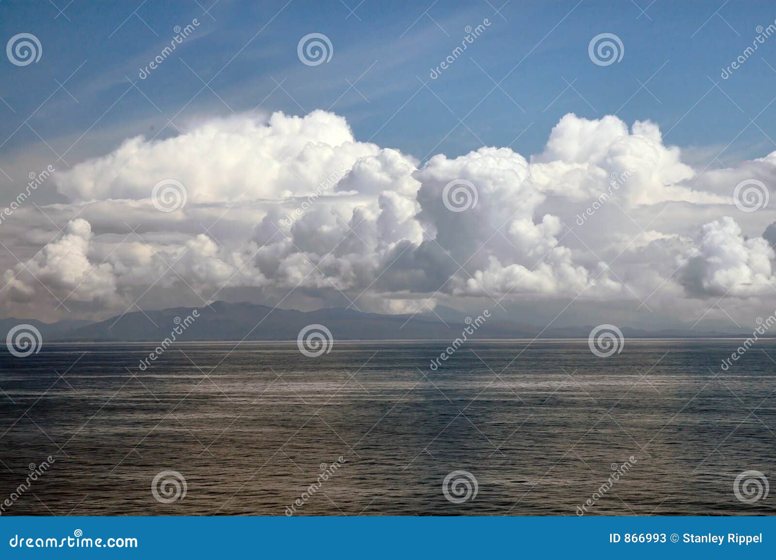 Billowing Clouds on Ocean at Sunset Stock Image - Image of sunset ...