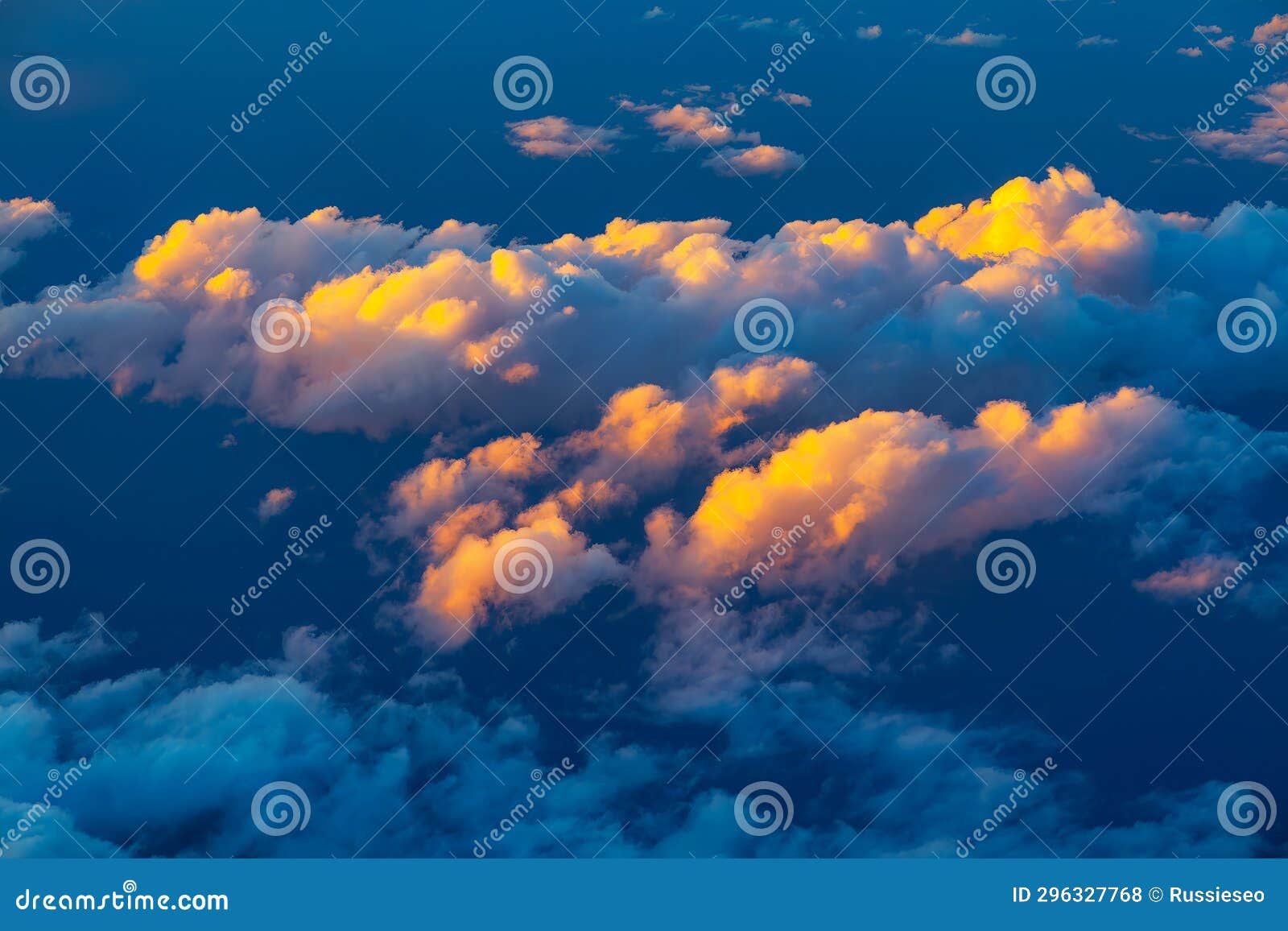 Billowing Clouds Over the Endless Expanse of the Ocean Stock Photo ...