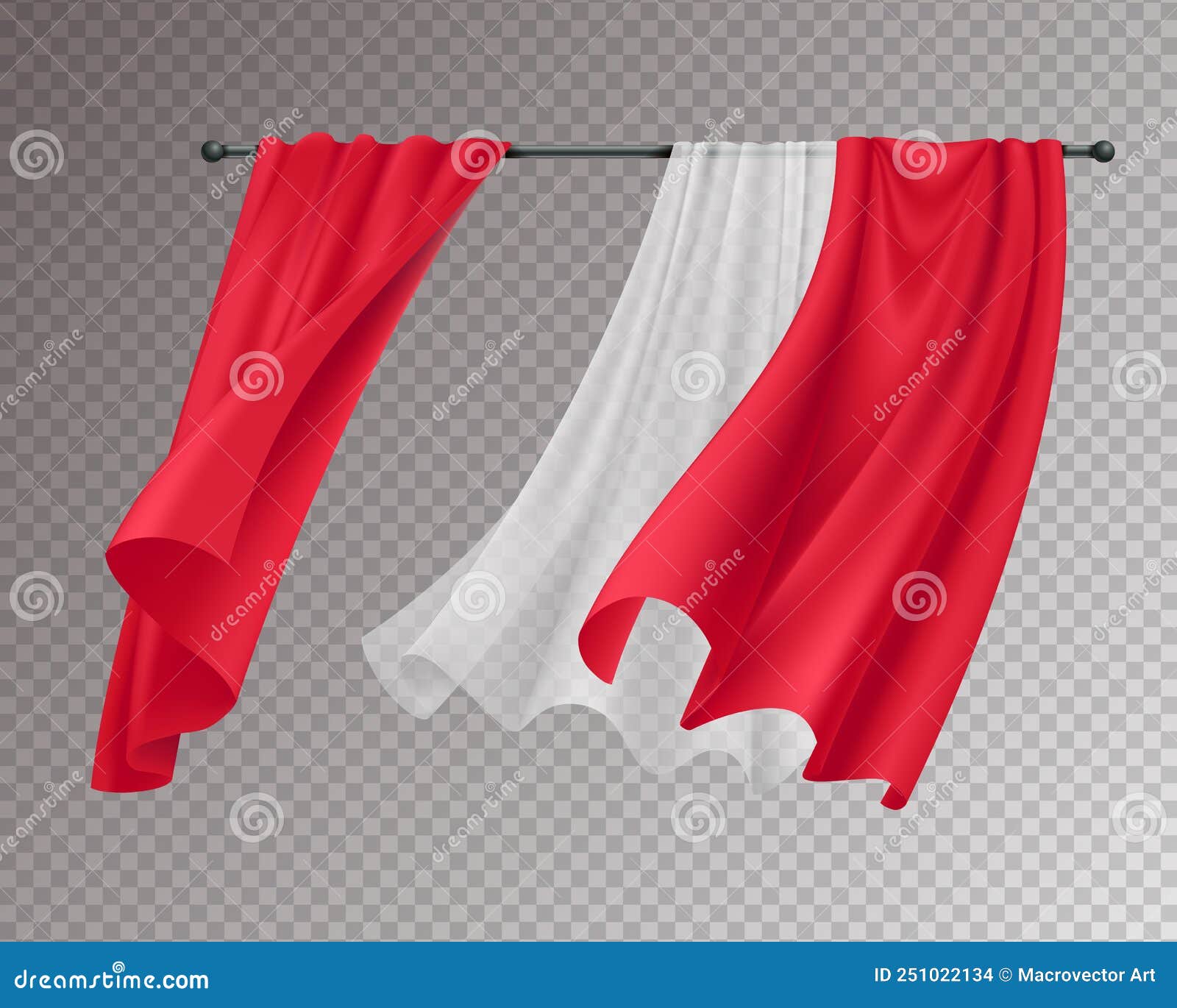 Realistic Billowing Red Cloth Cartoon Vector | CartoonDealer.com #108228907