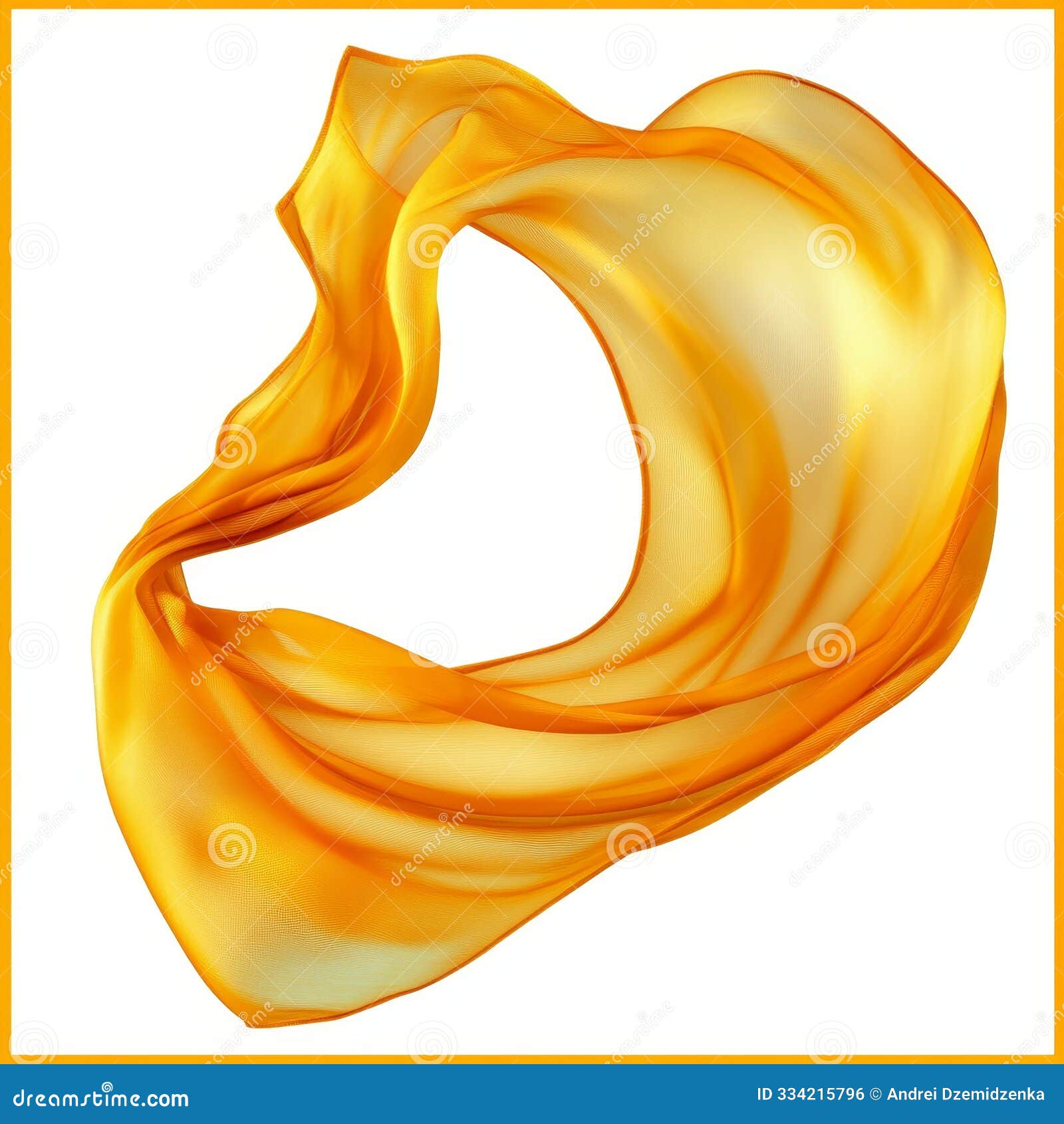 Billowing Silk Fabric on Transparent Background, Abstract Yellow Silk ...