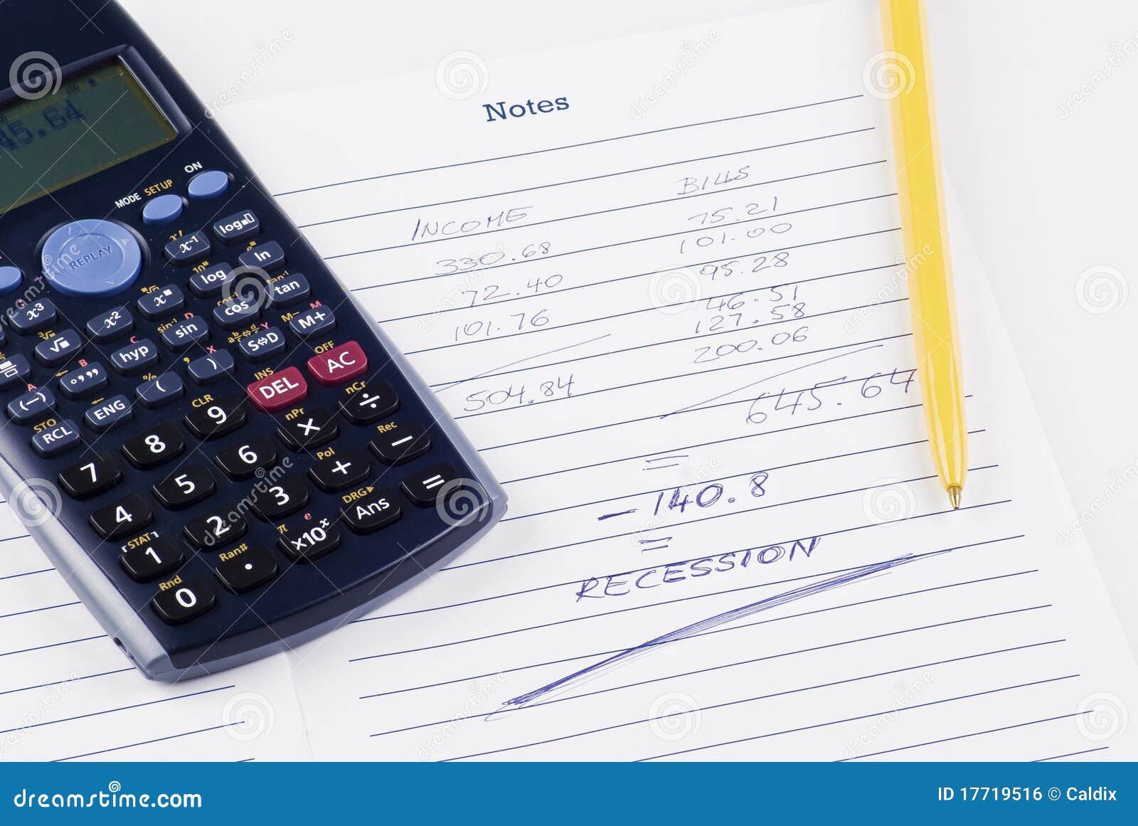 Bills calculation stock photo. Image of note, clear, object - 17719516