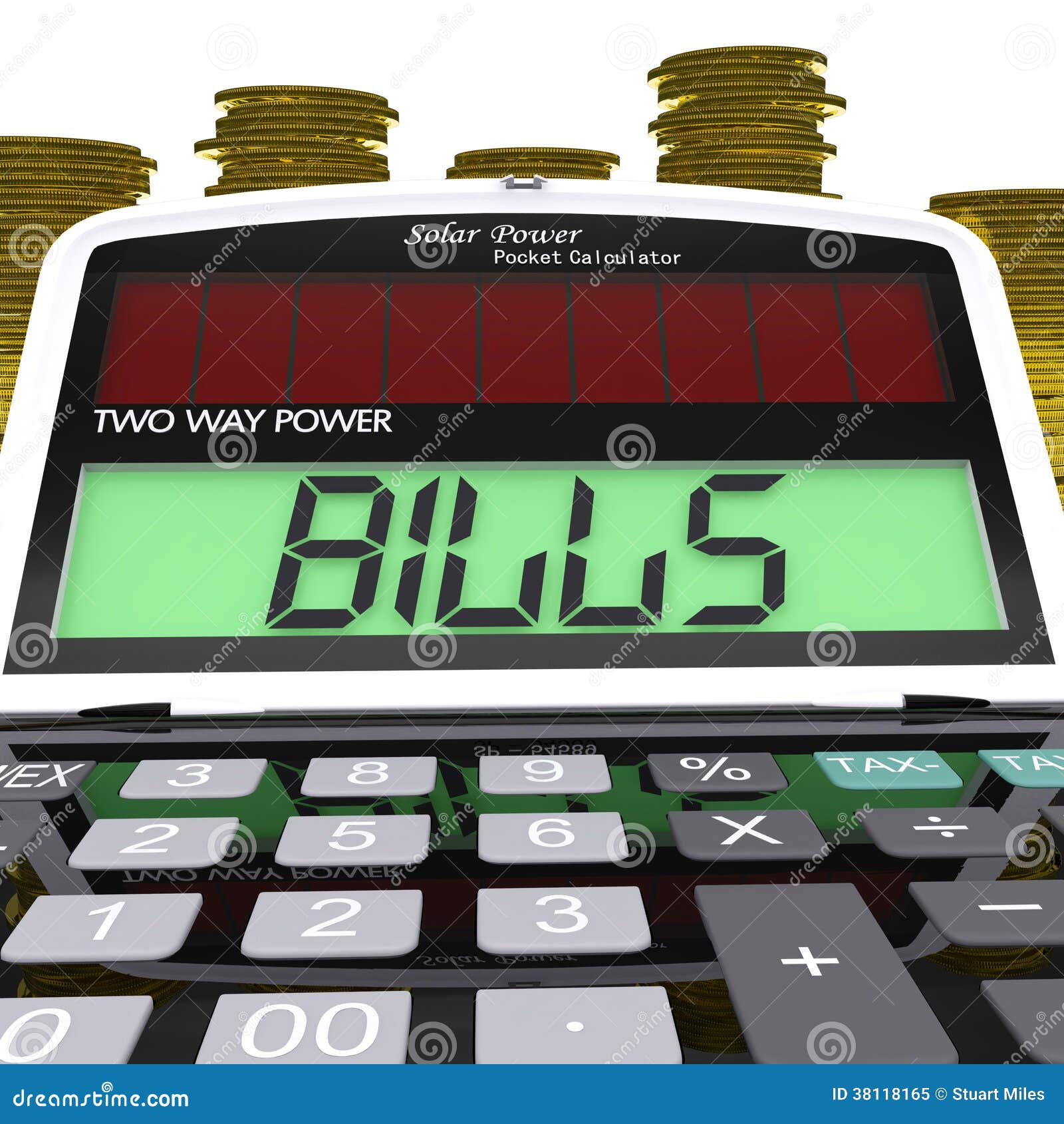 Bills Calculator Shows Accounts Payable and Due Stock Illustration ...