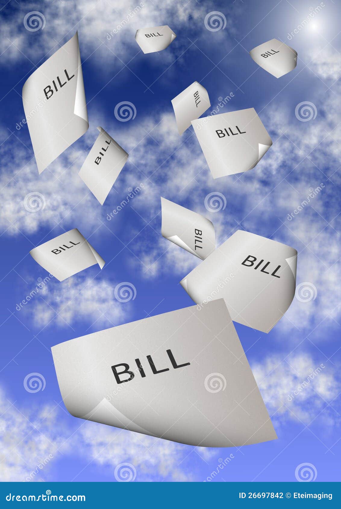 Bills and debt stock illustration. Illustration of borrow - 26697842