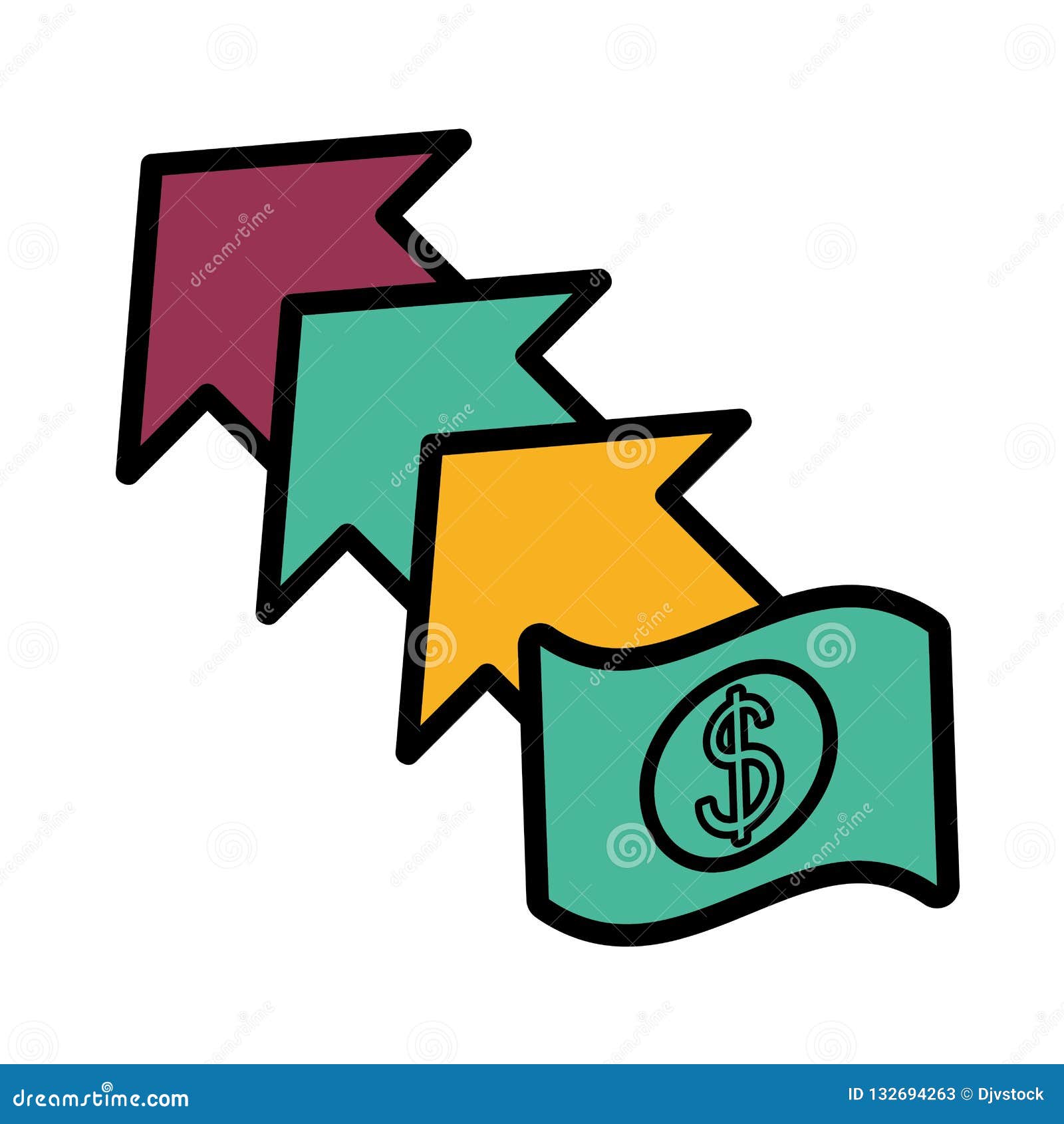 Bills Dollar Money with Arrows Up Stock Vector - Illustration of design ...