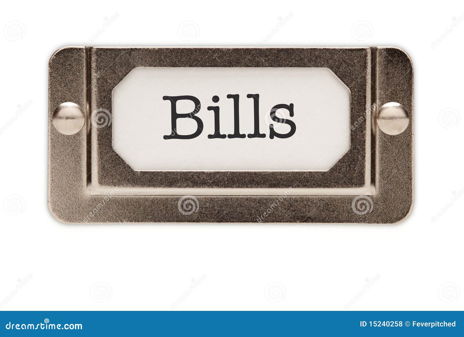 Bills File Drawer Label stock photo. Image of credit - 15240258