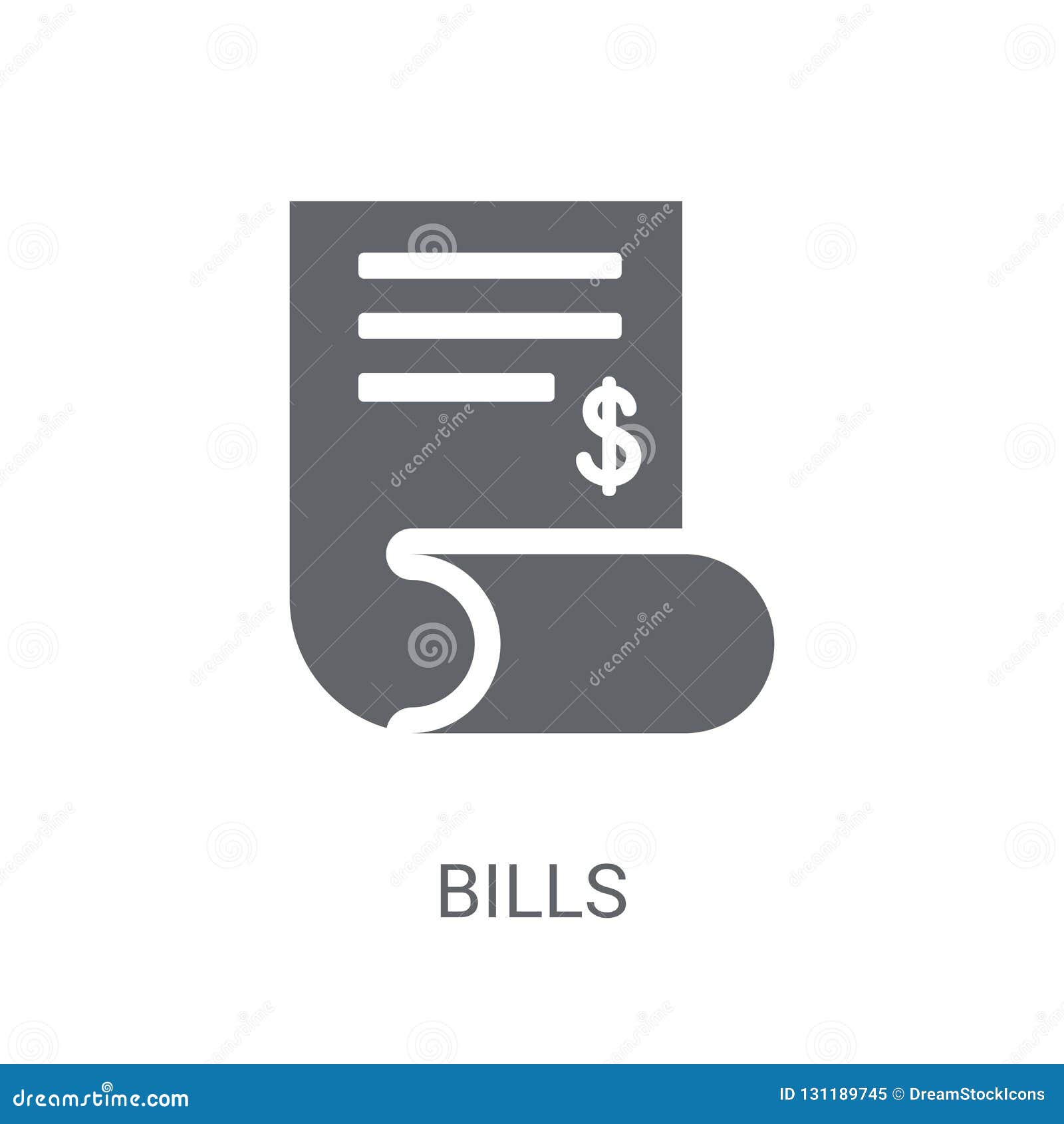 Bills Icon. Trendy Bills Logo Concept on White Background from E Stock ...