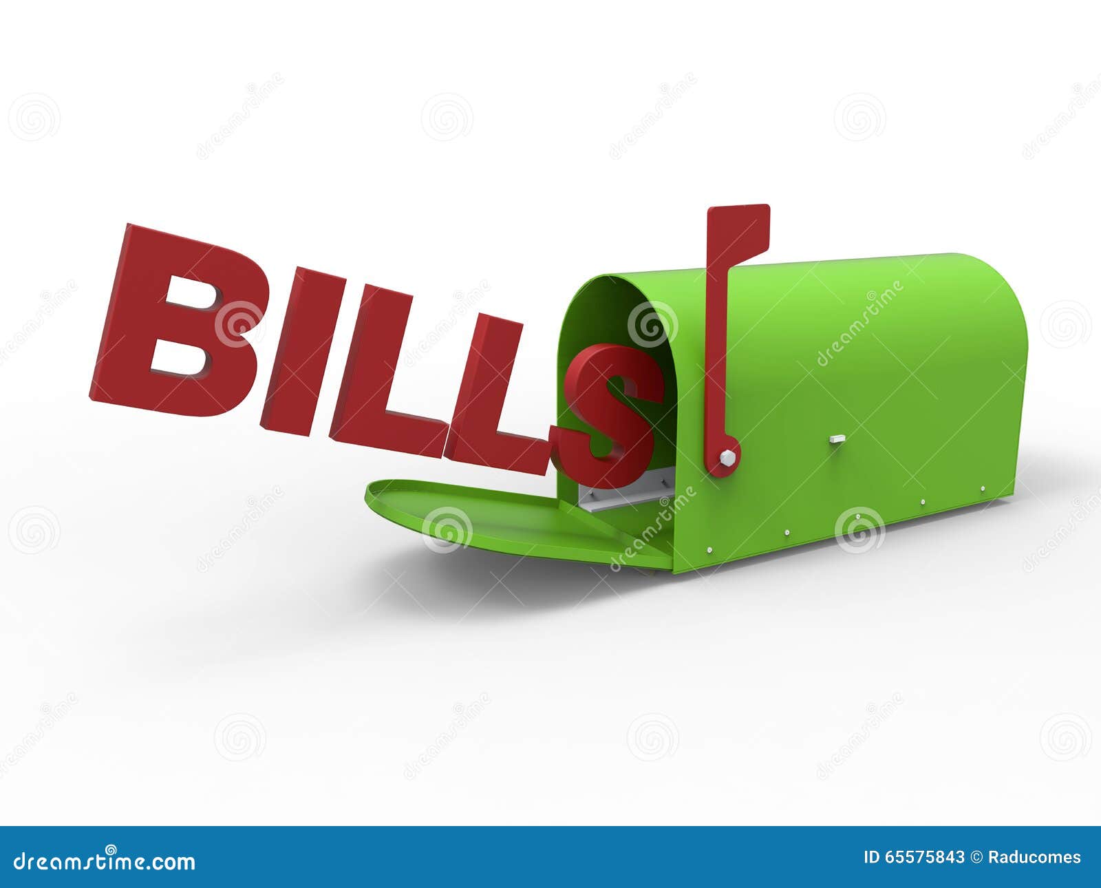 Mailbox With Bills Vector Illustration | CartoonDealer.com #21119280
