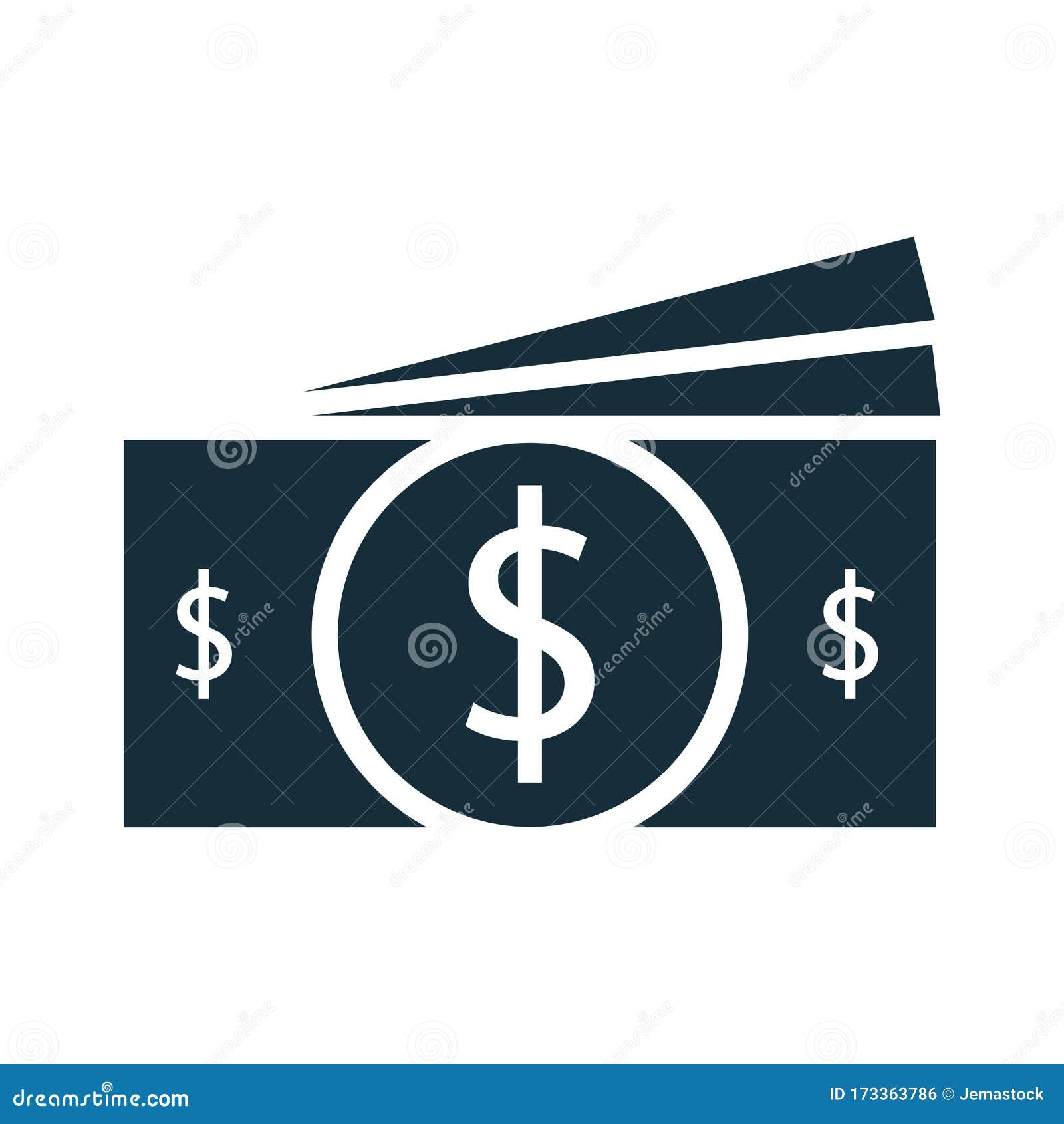 Bills Money Bank Note Silhouette Style Stock Vector - Illustration of ...