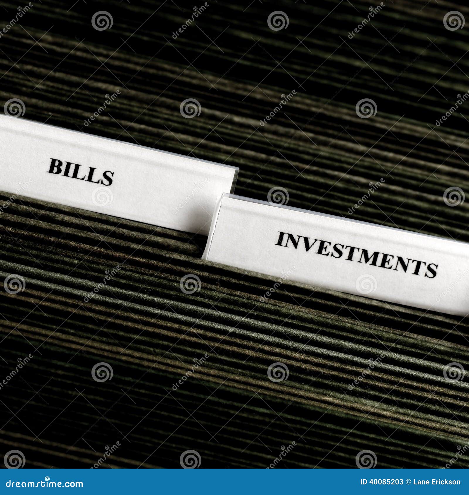 Bills Organized in Filings Tabs Stock Image - Image of keeping, filed ...
