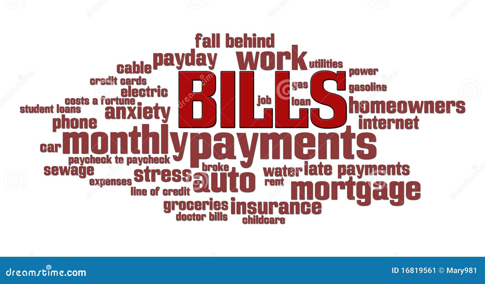 Bills Word Cloud stock illustration. Illustration of payments - 16819561