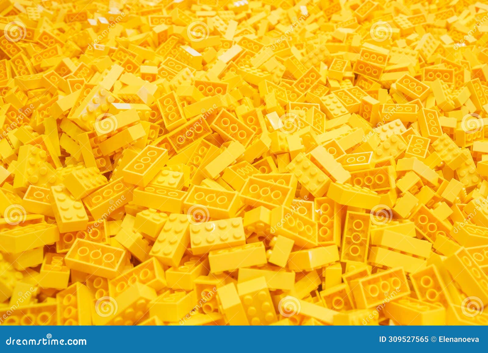 Billund, Denmark - 17 June 2023: Yellow Plastic Lego Brick Background ...