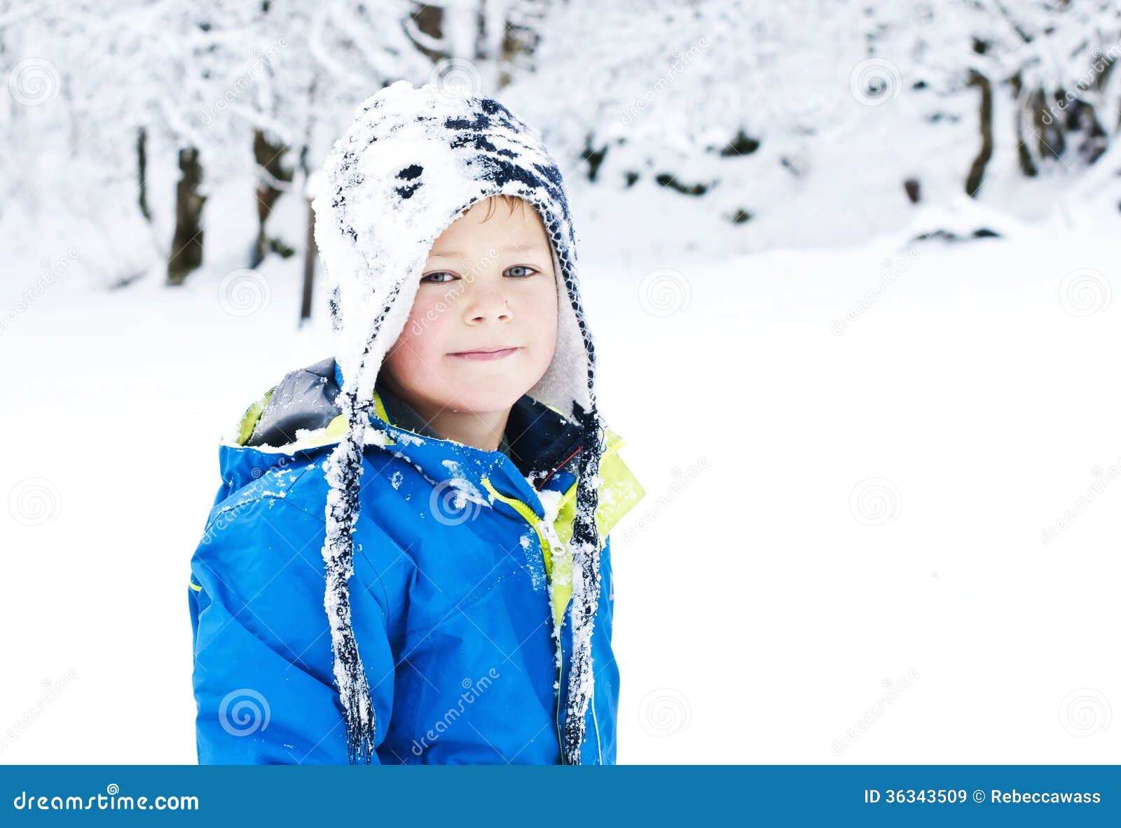 Young boy in the snow stock image. Image of vacations - 36343509