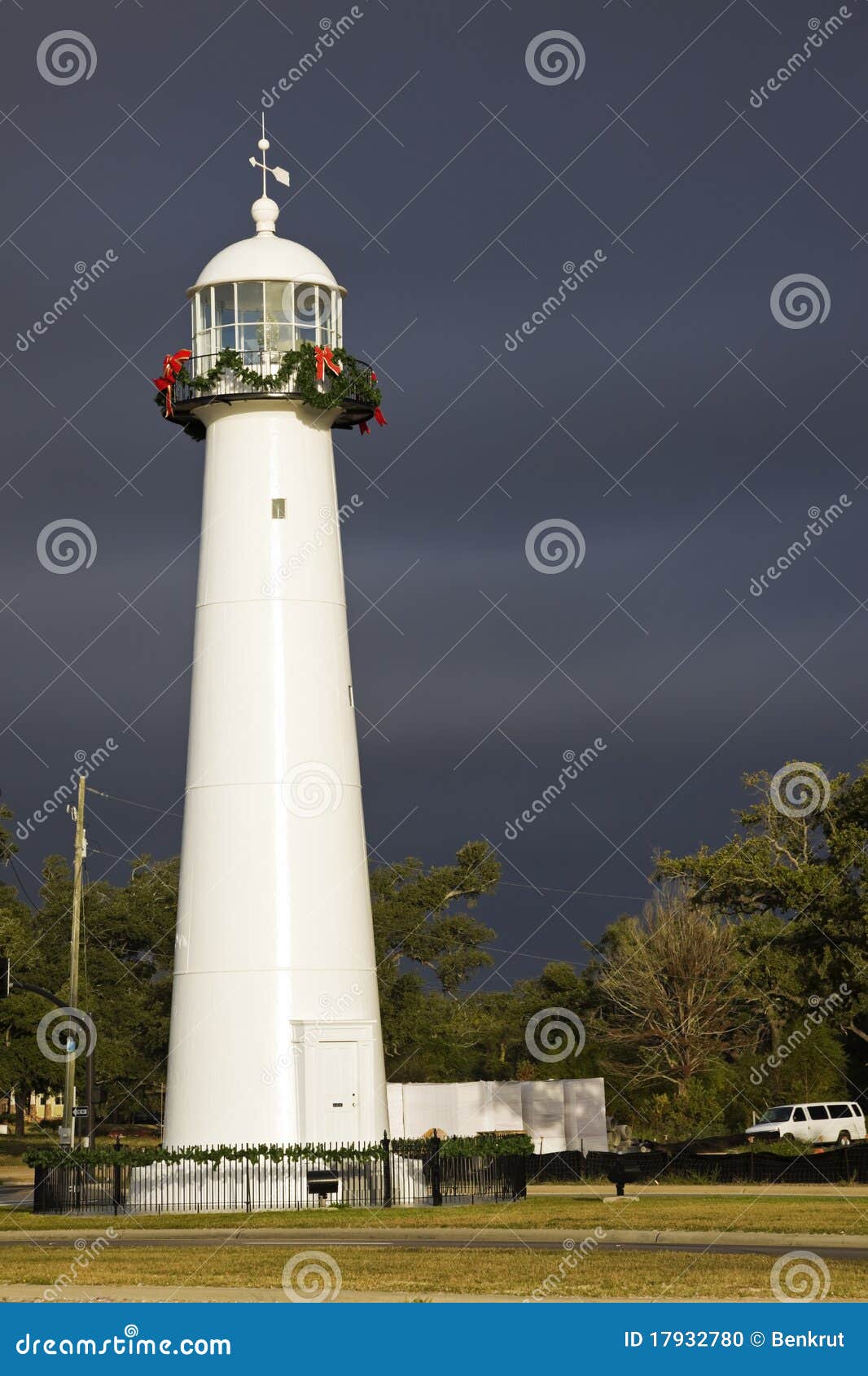 Biloxi Lighthouse stock photo. Image of building, white - 17932780