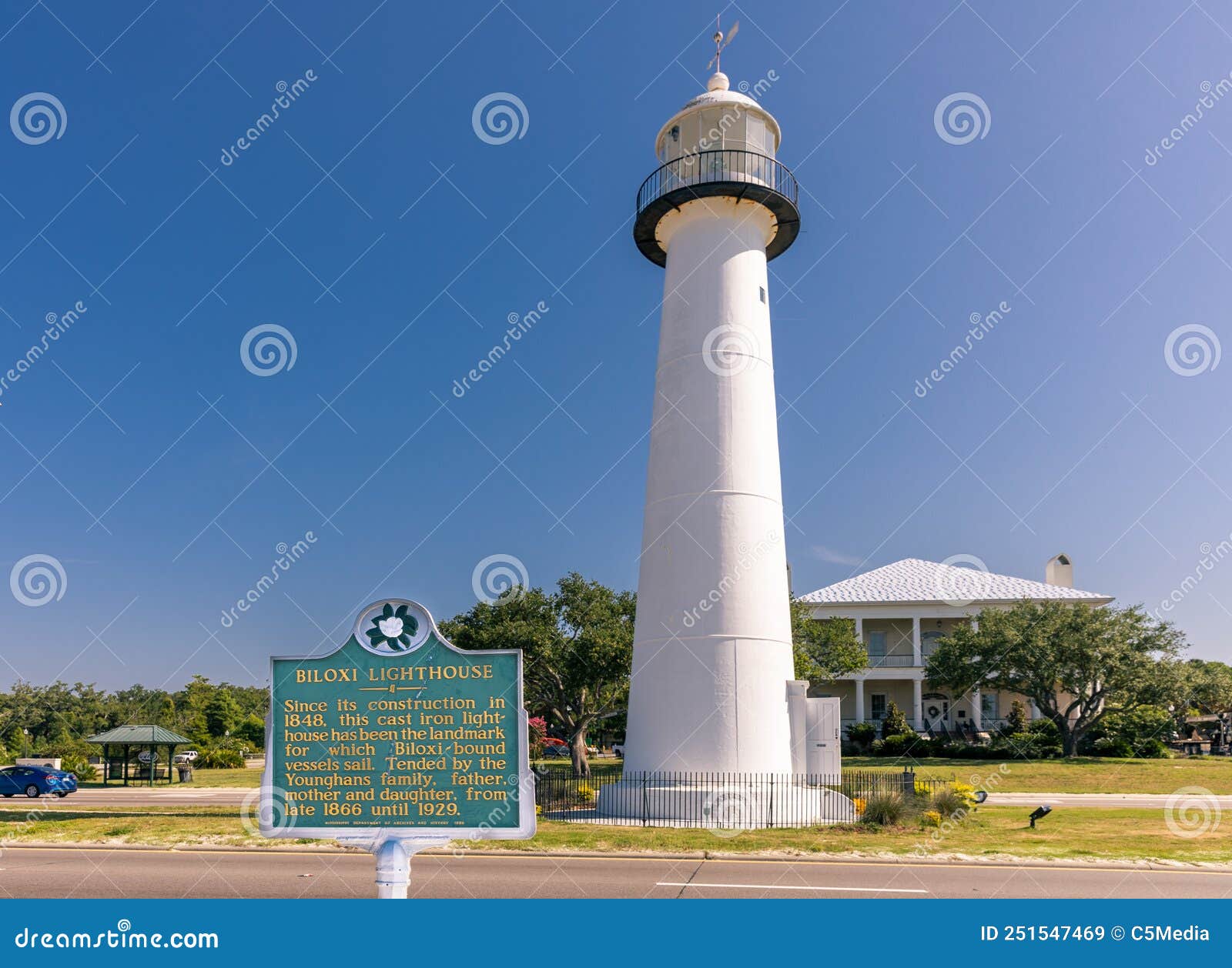 The Biloxi Lighthouse, Built in 1848 Editorial Stock Image - Image of ...