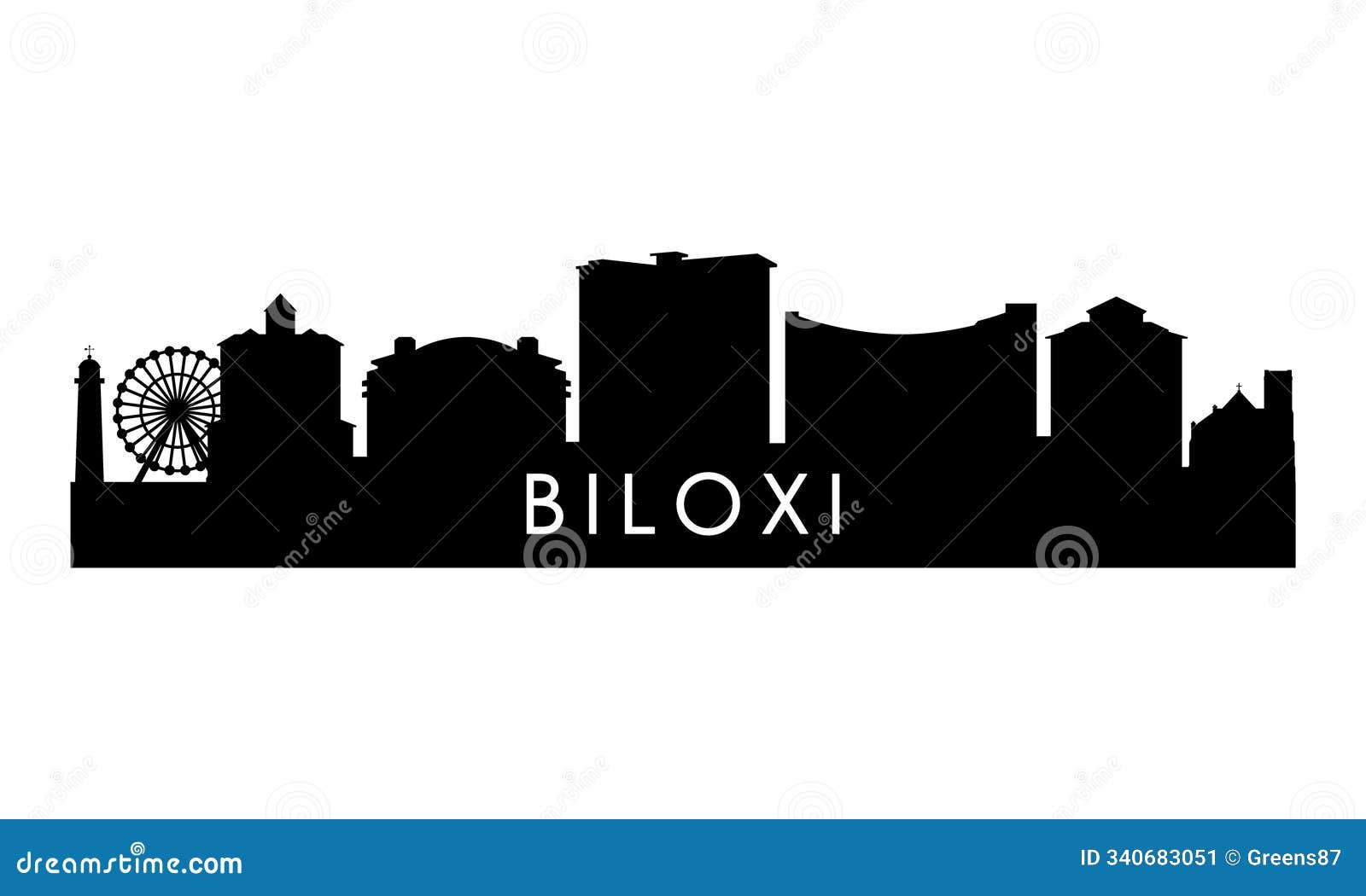 Biloxi skyline silhouette. stock illustration. Illustration of logo ...