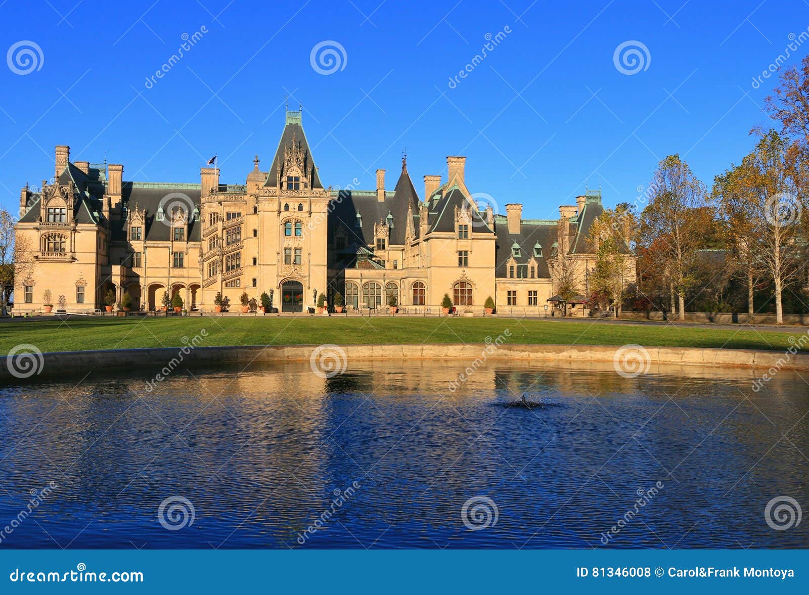 Biltmore Estate in the Autumn Editorial Stock Photo - Image of blue ...