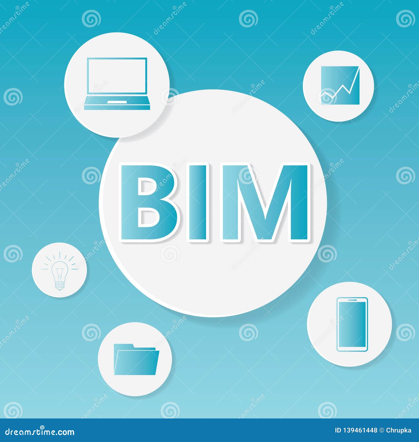 BIM Building Information Modeling Business Concept Stock Vector ...