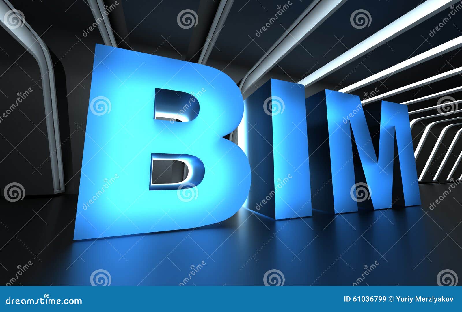 BIM - Building Information Modeling Concept On Screen. Stock ...