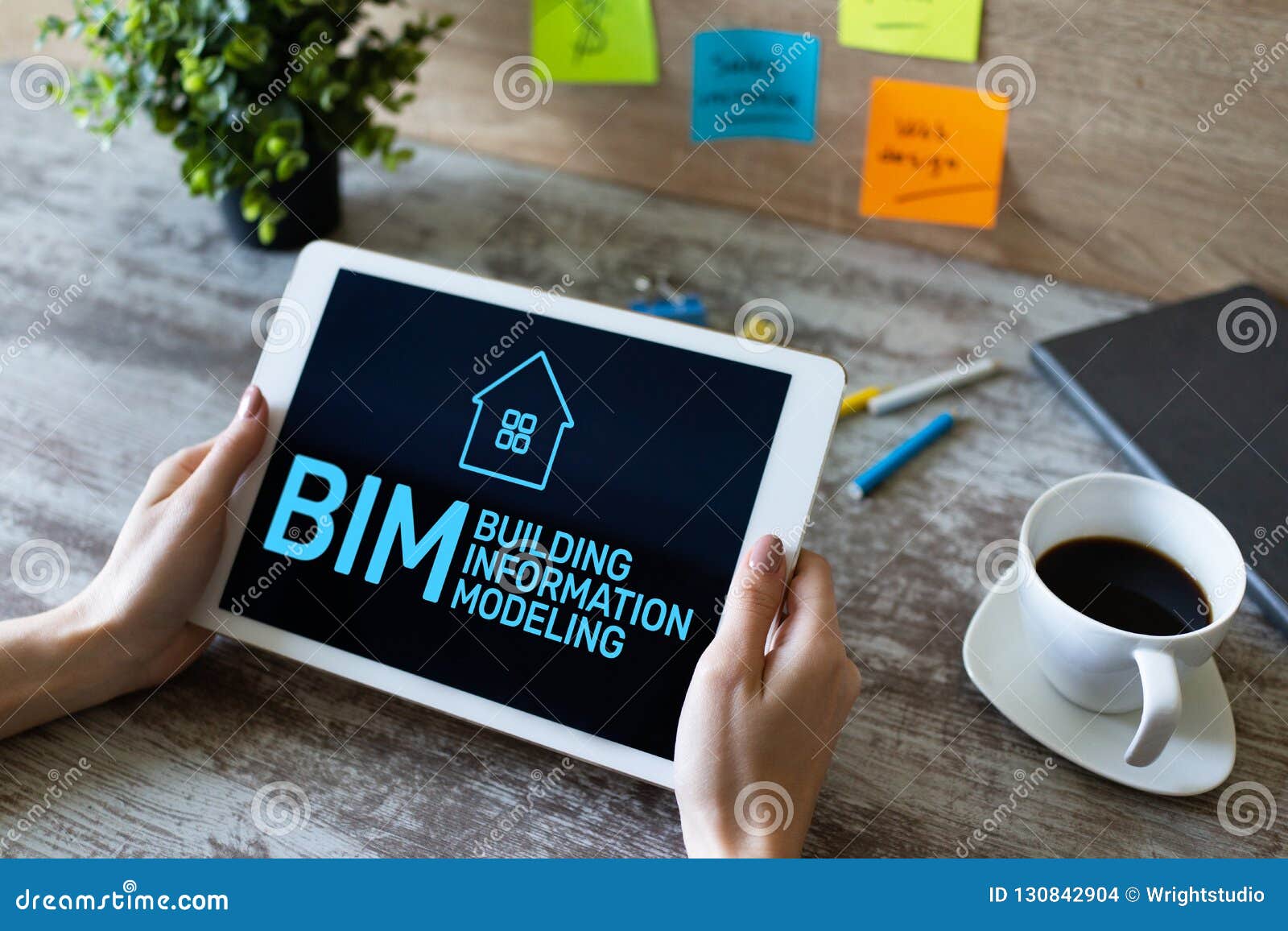 BIM - Building Information Modeling Concept on Screen. Stock Photo ...