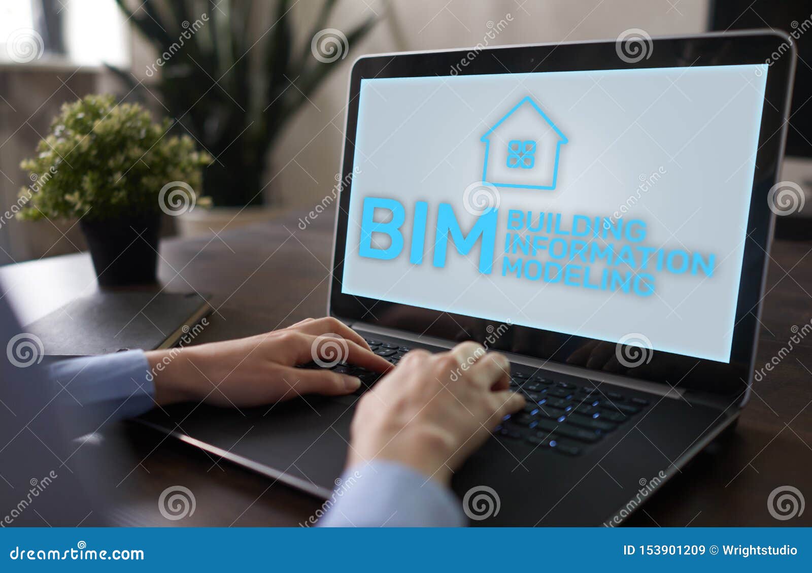 BIM - Building Information Modeling Concept on Screen. Stock Image ...