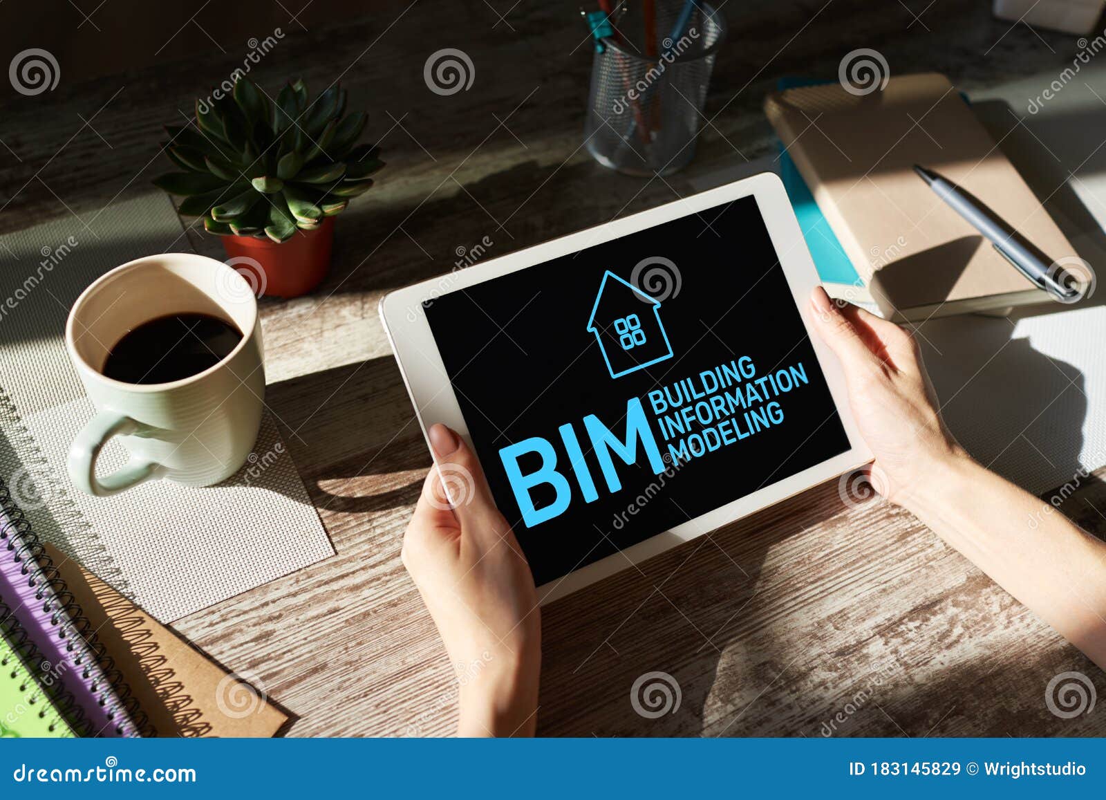BIM - Building Information Modeling Concept on Screen. Stock Image ...