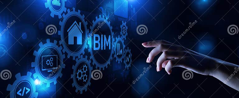 BIM Building Information Modeling Engineering Development Software Stock Illustration ...