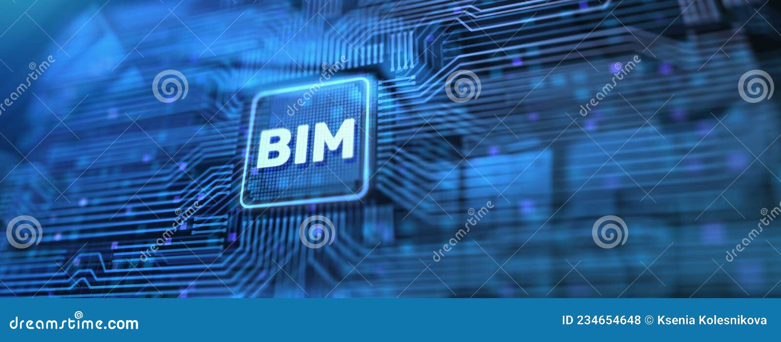 BIM Building Information Modeling Software System. Businessman Pressing ...