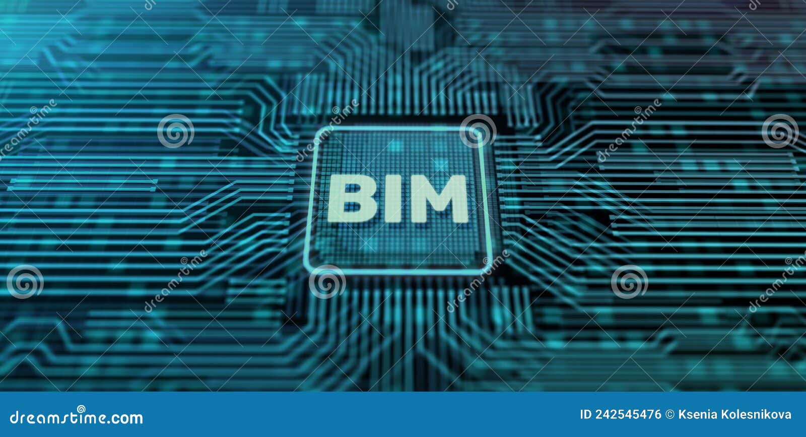 BIM Building Information Modeling Software System. Businessman Pressing ...