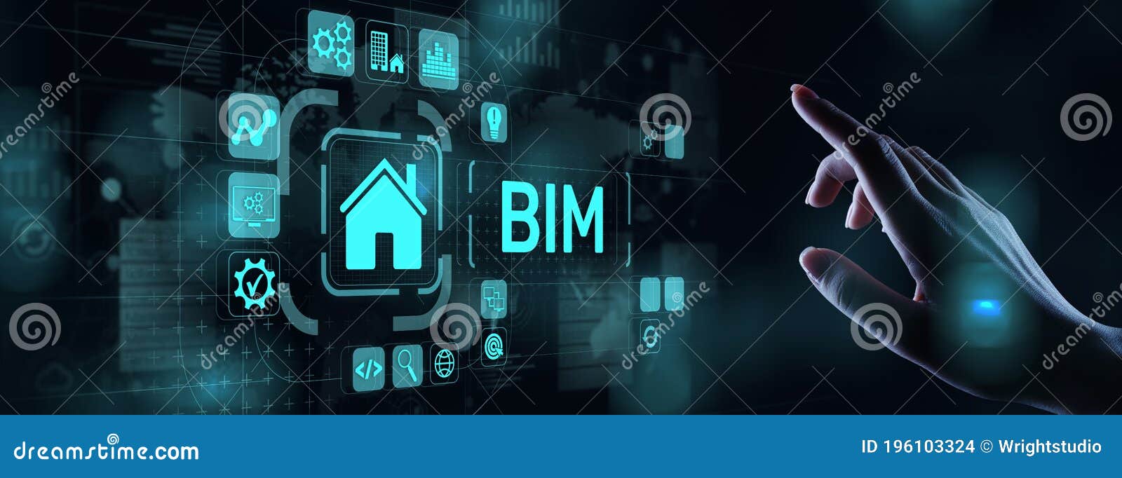 BIM Building Information Modeling Technology Concept On Virtual Screen ... BIM Building Information Modeling Technology Concept On Virtual Screen ...