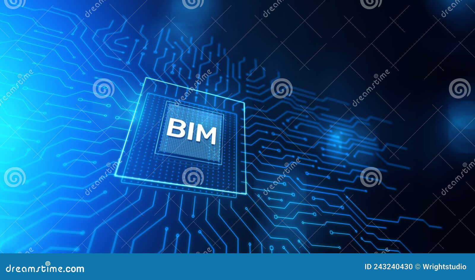 BIM Building Information Modeling Technology Concept on Virtual Screen ...