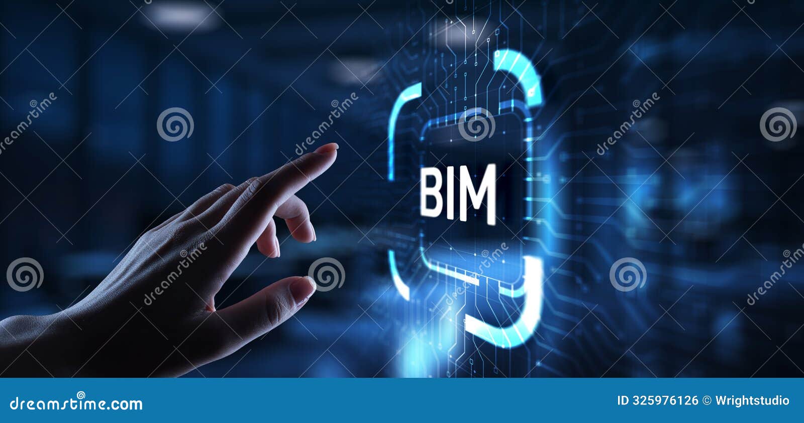 Building Information Modeling. BIM On The Virtual Screen With A Server ...