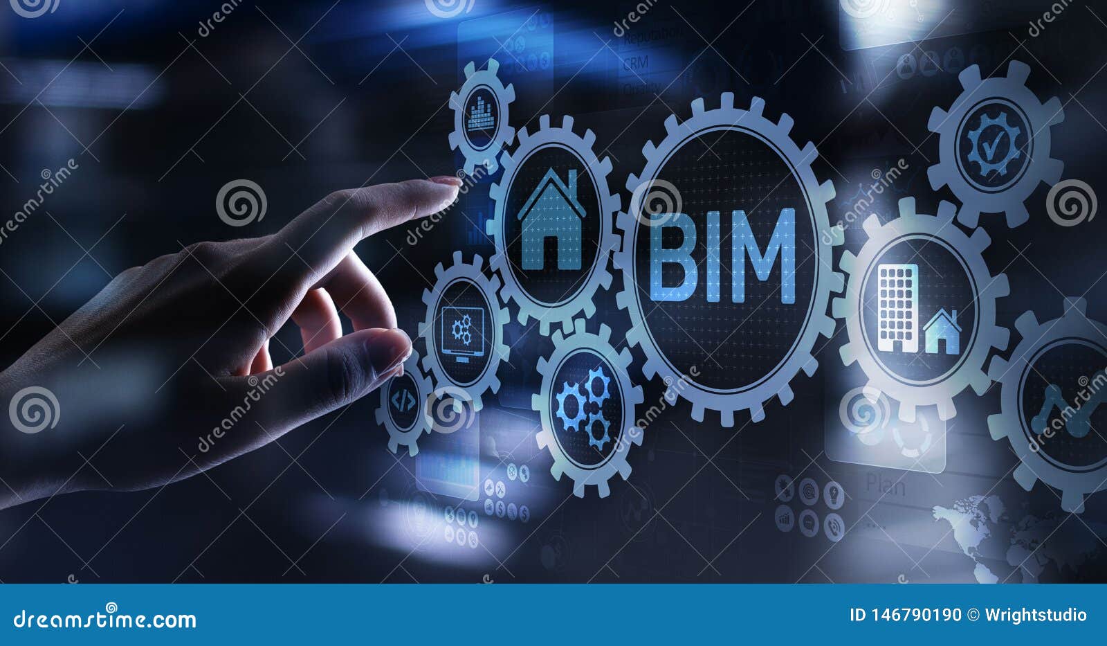 BIM Building Information Modeling Technology Concept on Virtual Screen ... BIM Building Information Modeling Technology Concept on Virtual Screen ...