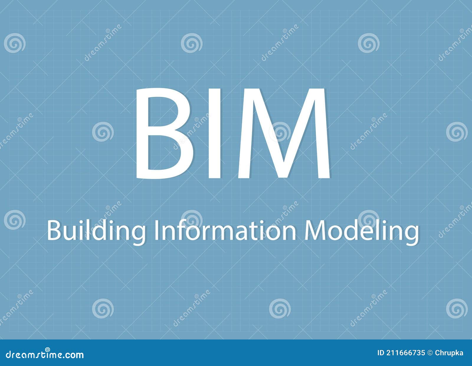 BIM Building Information Modeling Text on Grid Background Stock Vector ...