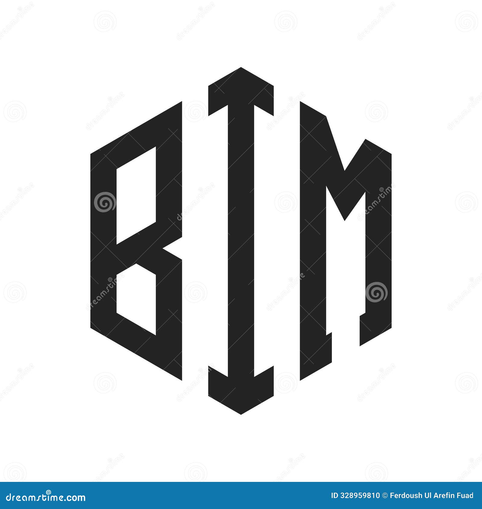 BIM Logo Design. Initial Letter BIM Monogram Logo Using Hexagon Shape ...