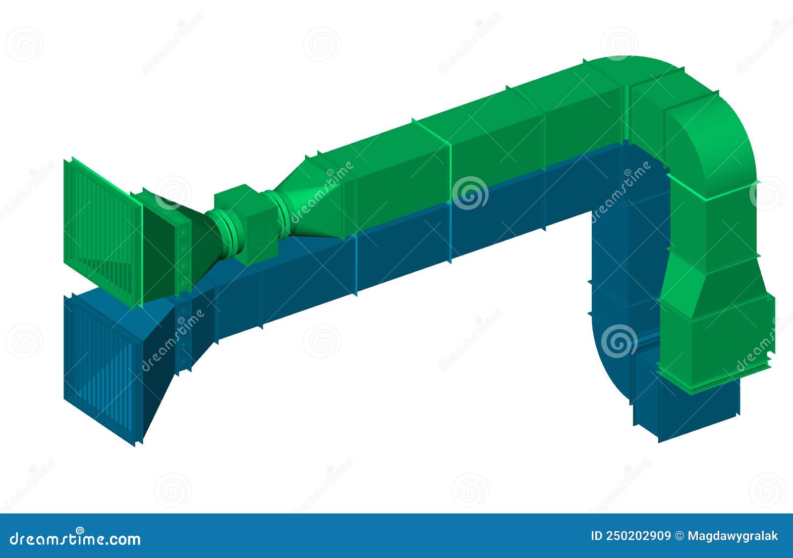 BIM Ventilation System Design 3d Illustration Stock Illustration ...