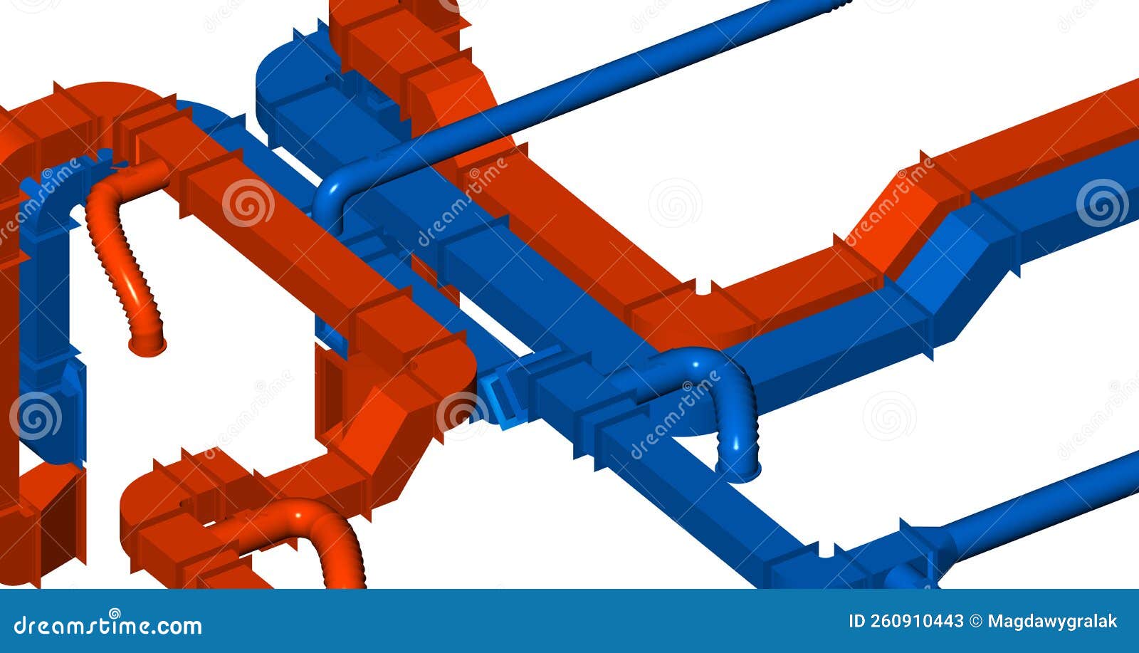 BIM Ventilation System Design 3d Illustration. Stock Illustration ...
