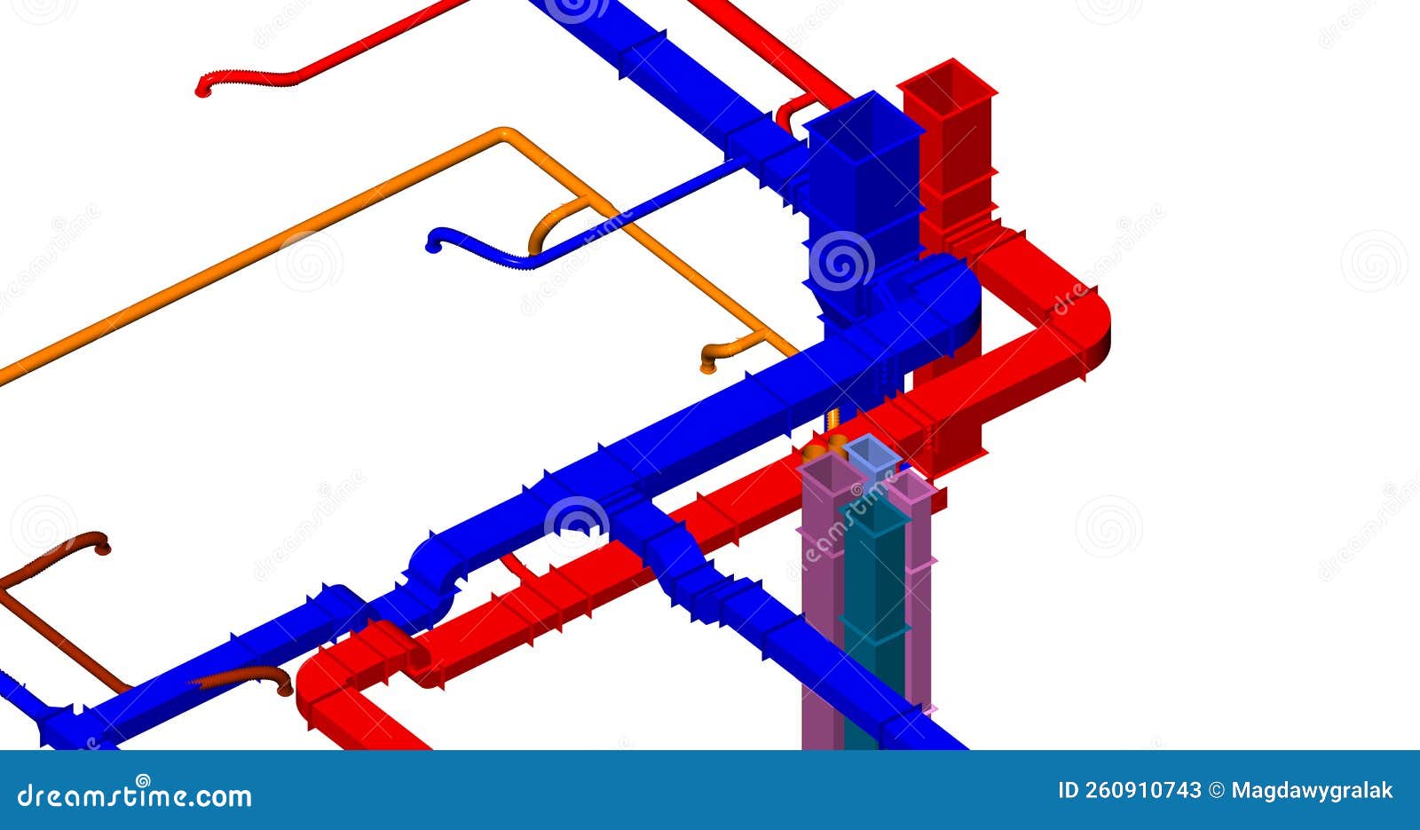 BIM Ventilation System Design 3d Illustration. Stock Illustration ...