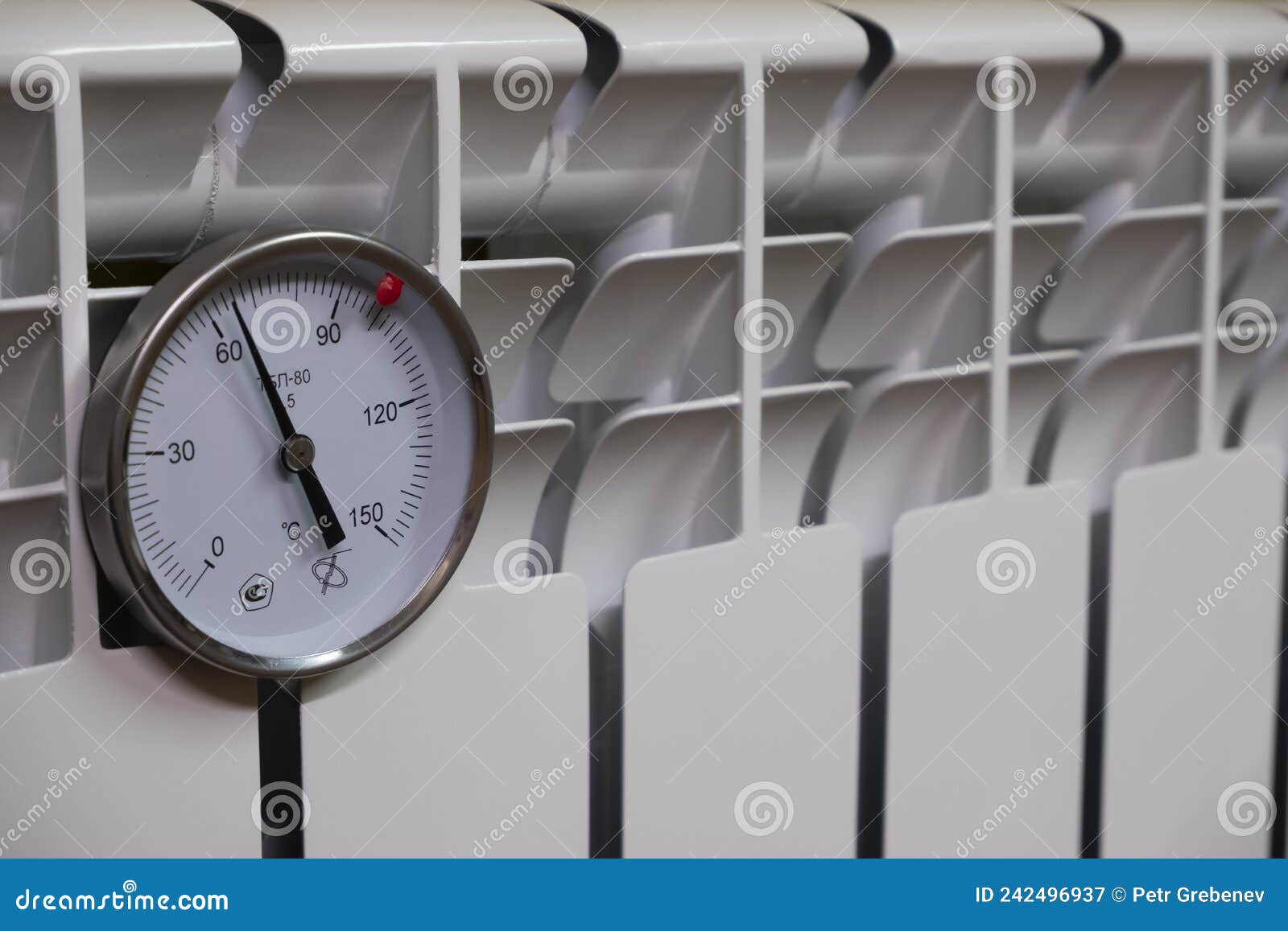 Bimetallic Aluminum Radiator with a Dial Thermometer. Cooling Radiator ...