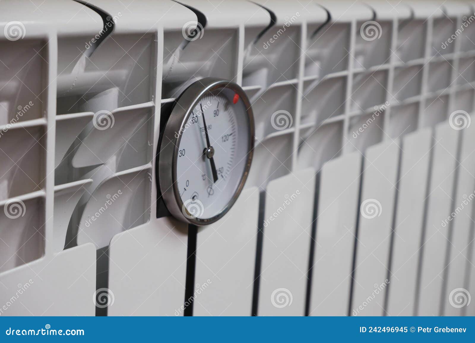 Bimetallic Aluminum Radiator with a Dial Thermometer. Cooling Radiator ...