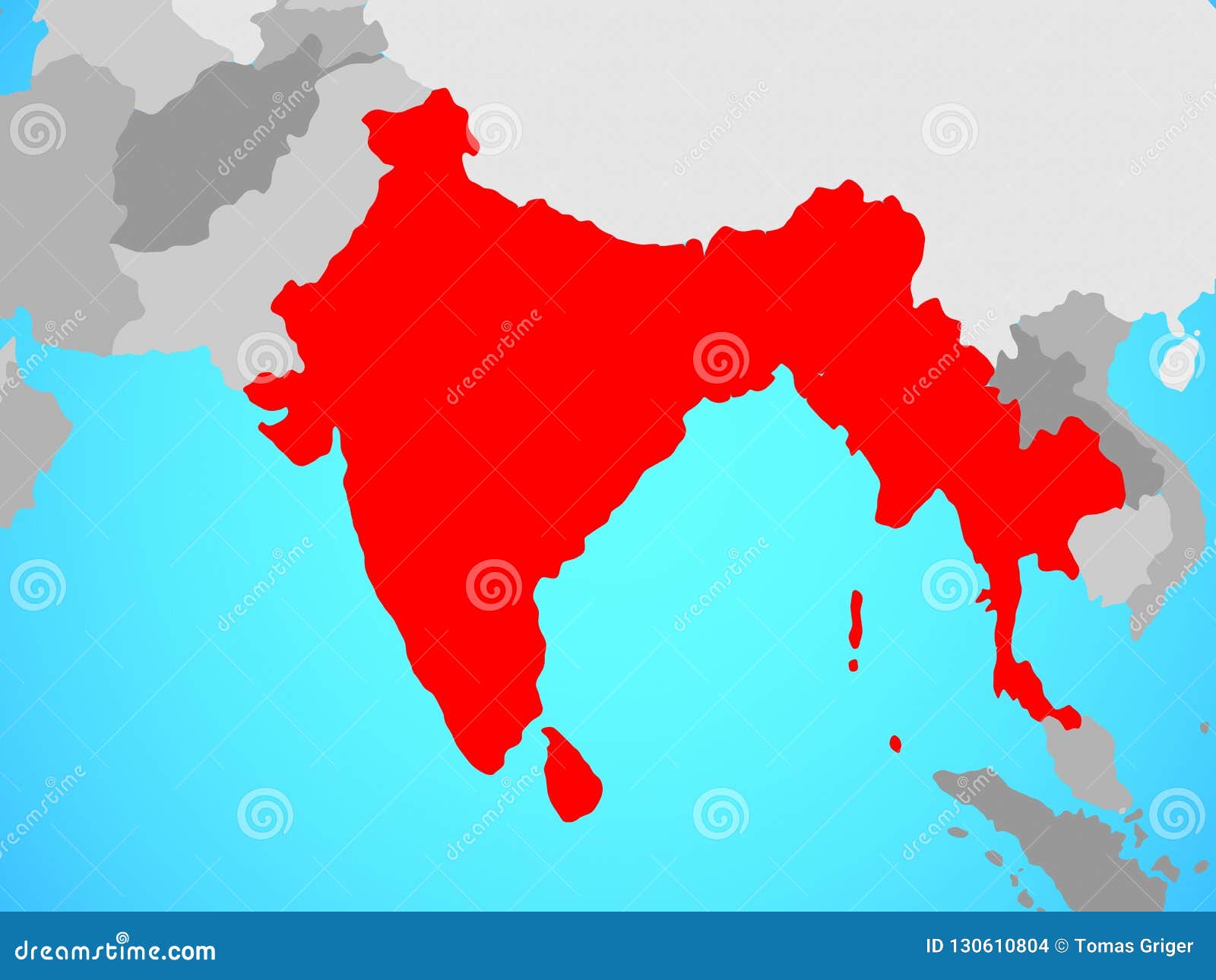 BIMSTEC Memeber States on Map Stock Illustration - Illustration of ...