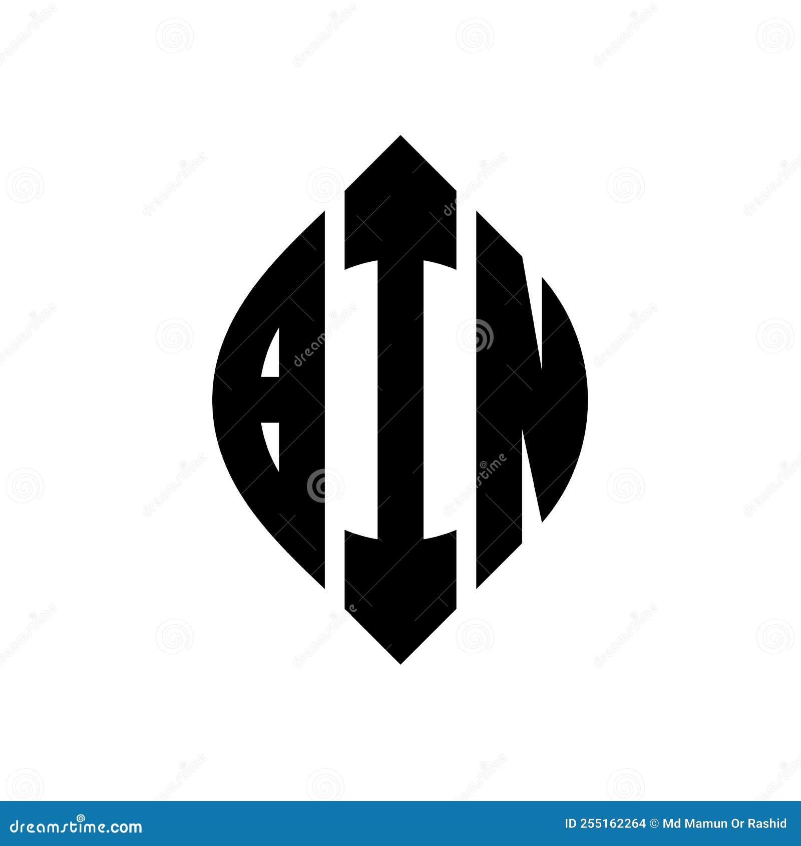 BIN Circle Letter Logo Design with Circle and Ellipse Shape. BIN ...