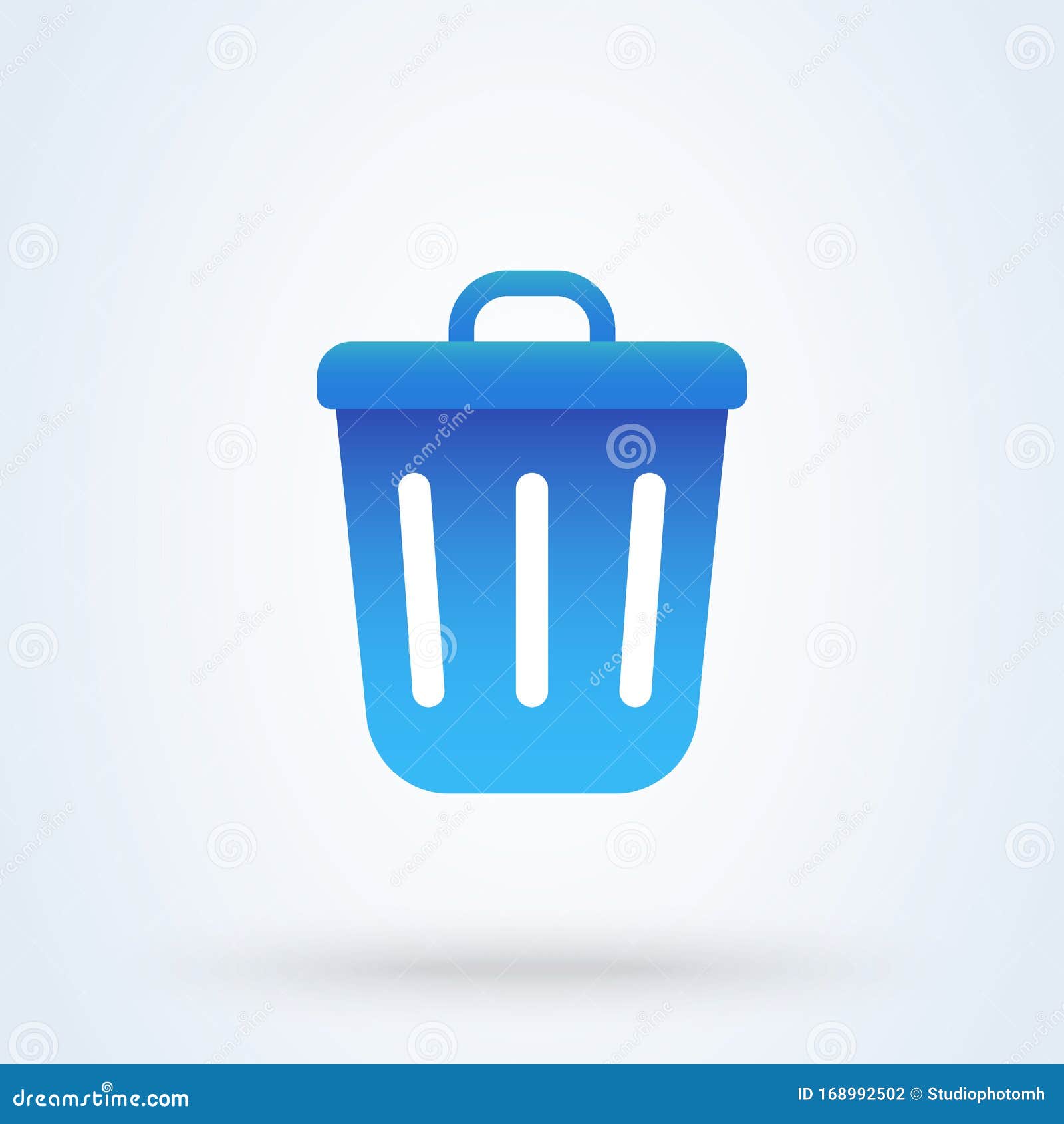 Bin Cute Flat. Simple Vector Modern Icon Design Illustration Stock ...