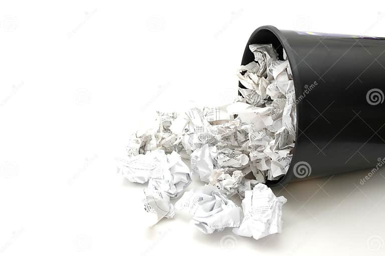 Bin filled with paper stock photo. Image of overload, paper - 861868