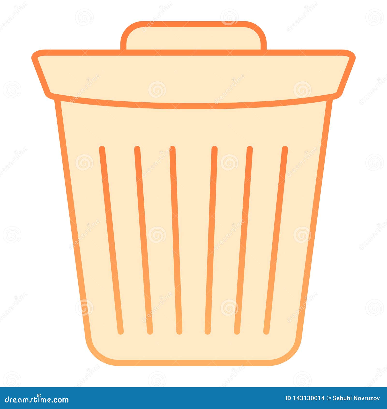 Bin Flat Icon. Trash Orange Icons in Trendy Flat Style. Bucket Gradient ...