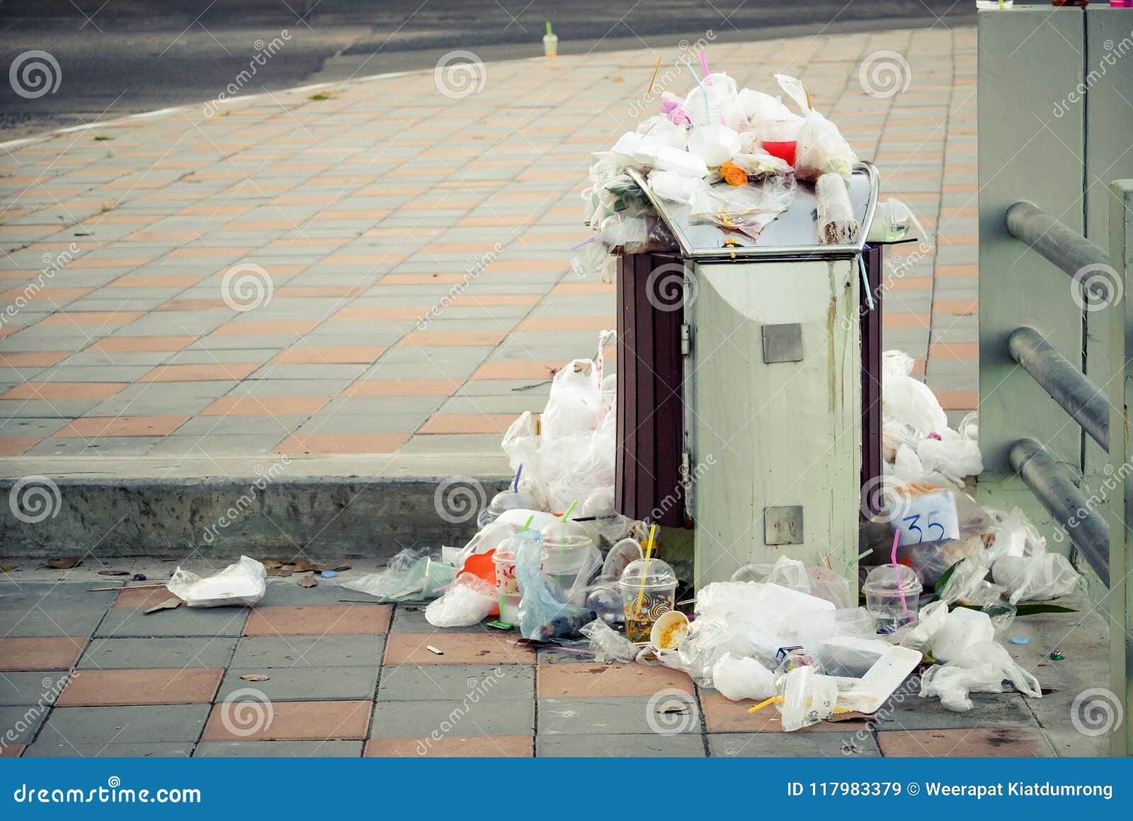 A bin full of garbage stock image. Image of insufficient - 117983379